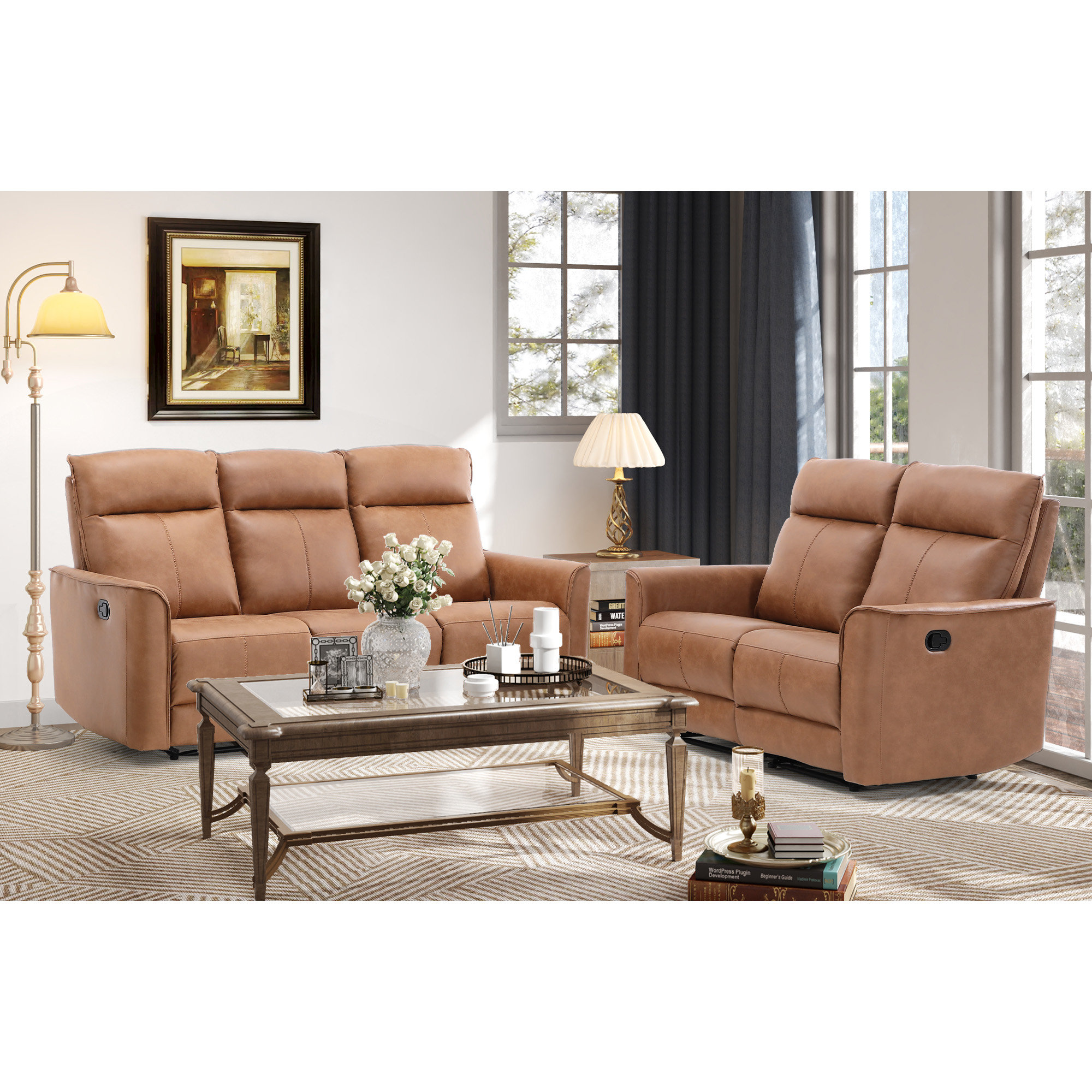 Latitude Run® 2-Piece Modern Comfortable Upholstered Standard Reclining ...