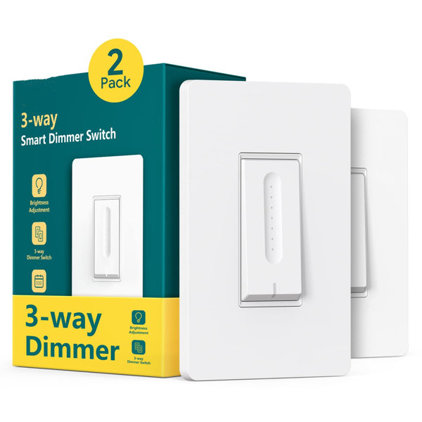 UNIVERSAL WINDOW SOLUTIONS 3 Way Smart Dimmer Switch 2 Pack, 2 Master 3 ...