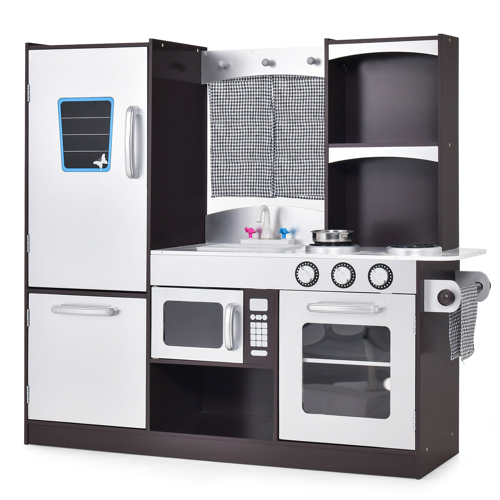 Topbuy Wooden Kitchen Cooking Toy Chef's Pretend Play Set for Kids ...