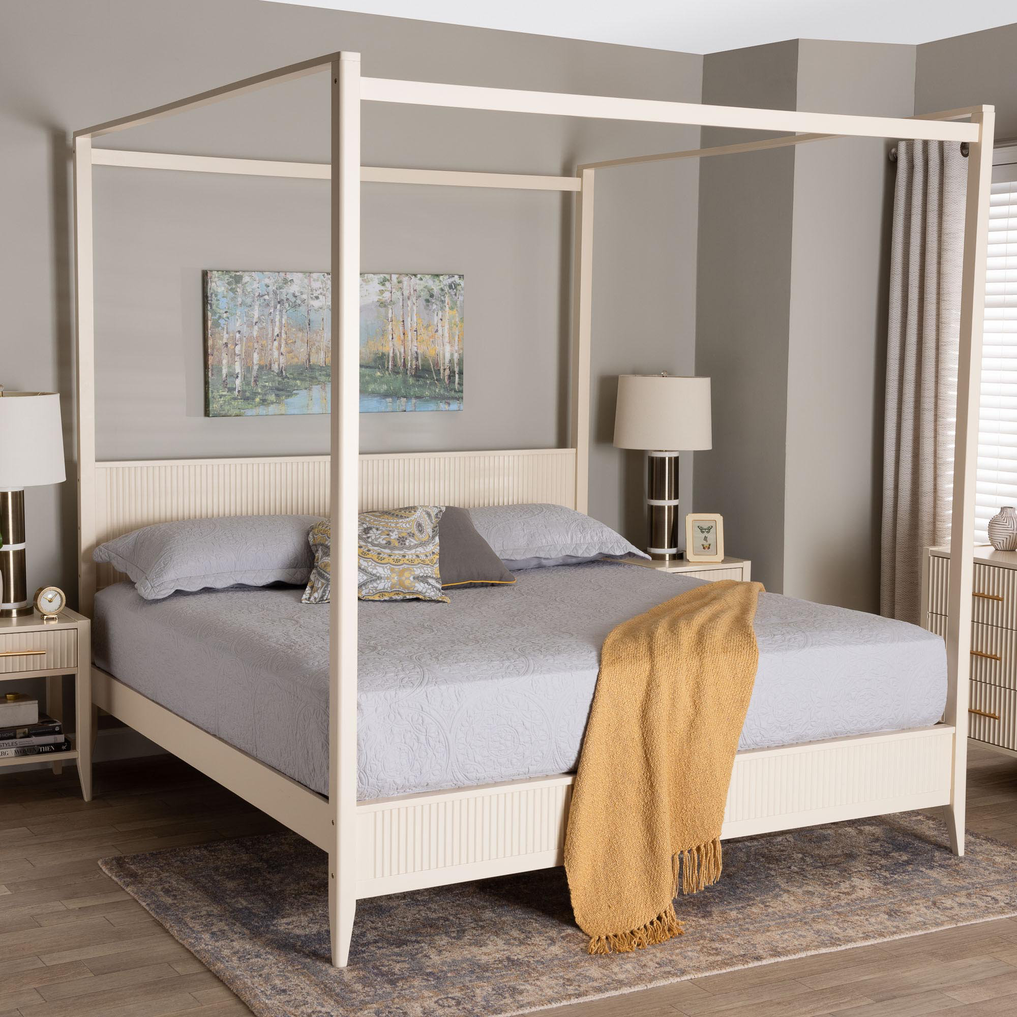 Red Barrel Studio Baxton Studio Primrose Mid-Century Fluted Wood King ...