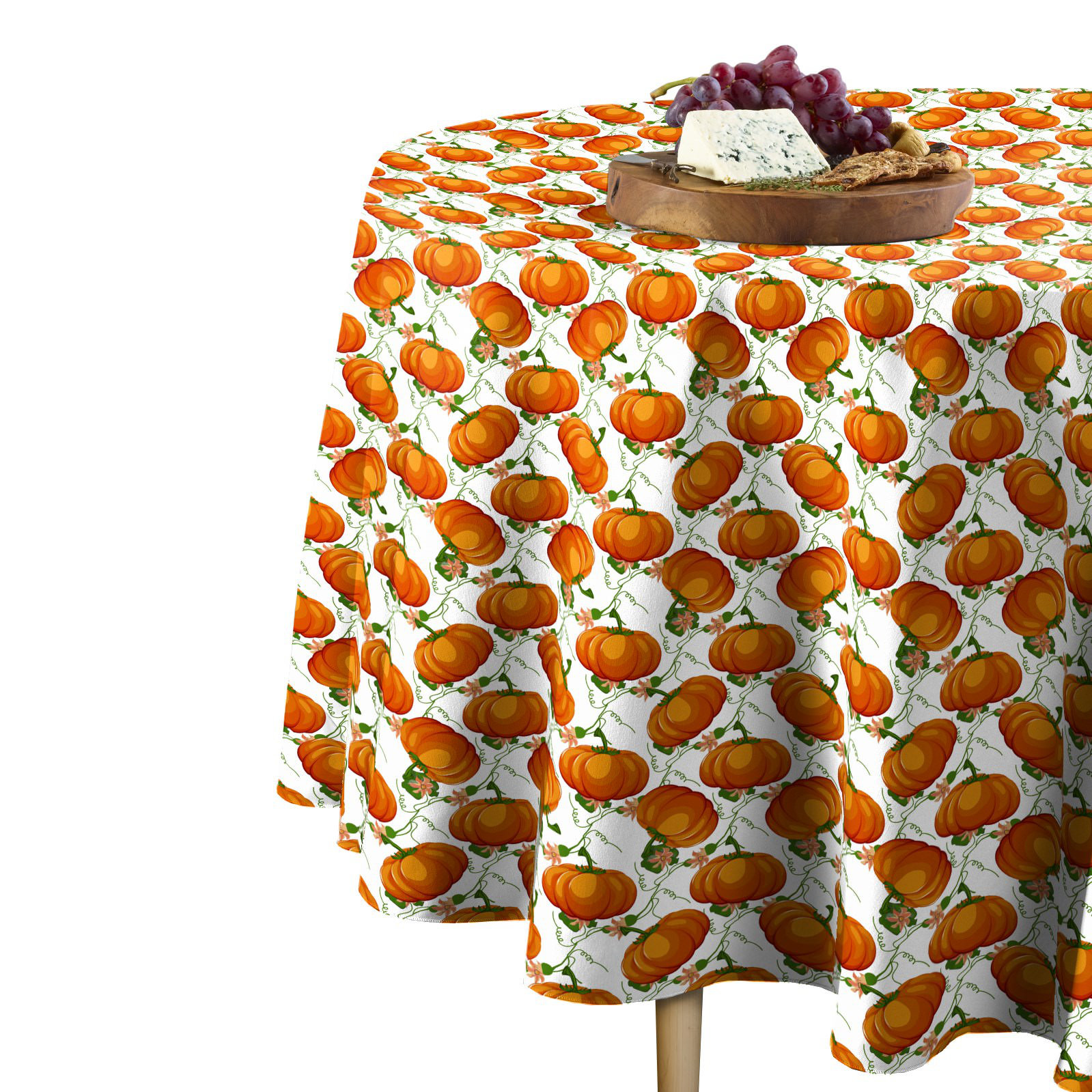 The Holiday Aisle® Lacey Geometric Round Thanksgiving Tablecloth | Wayfair