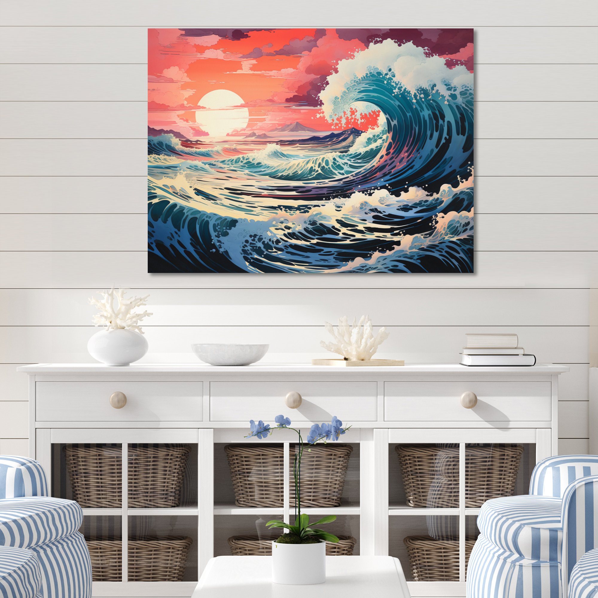 Dovecove Dramatic Ocean Waves II - Coastal Metal Wall Decor | Wayfair