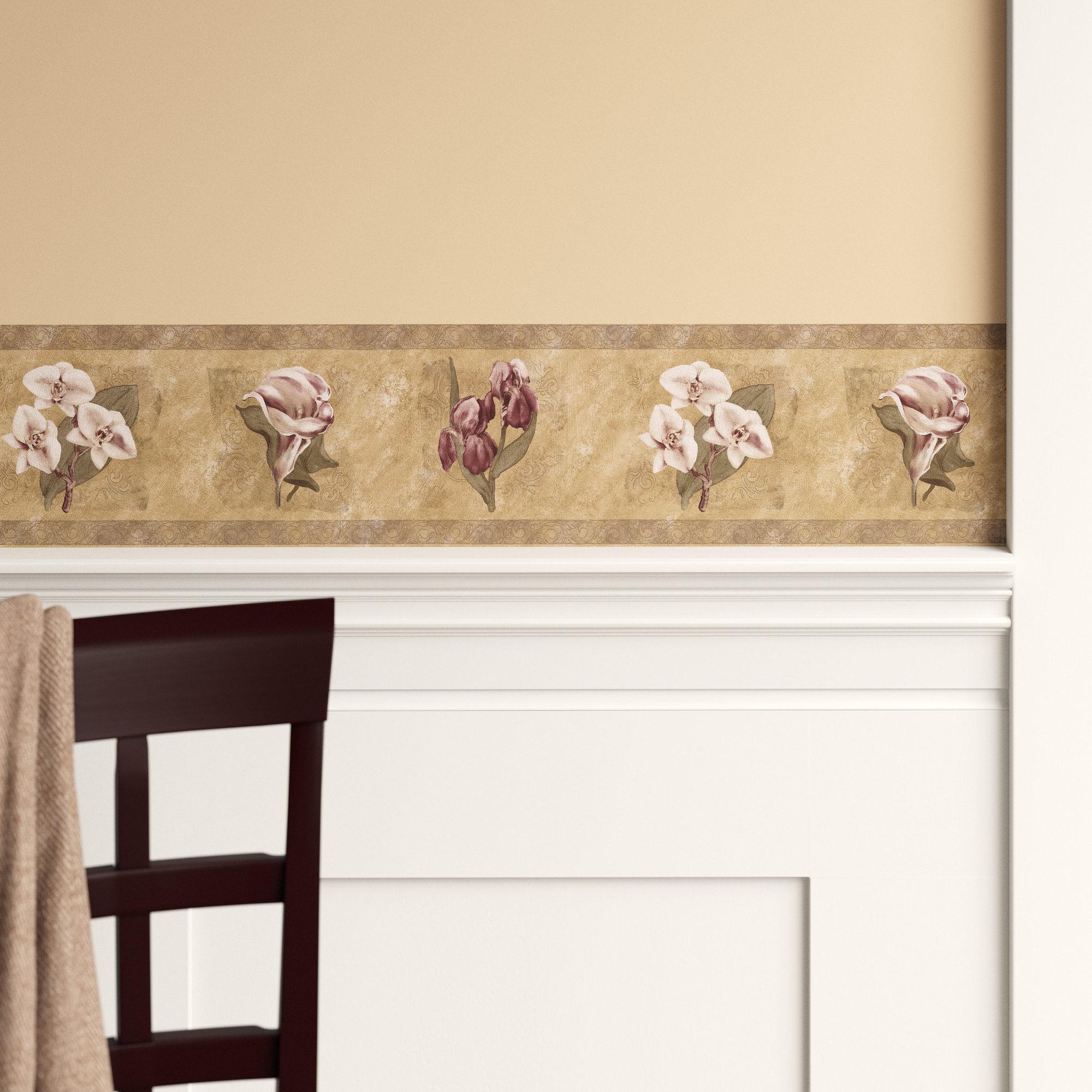 Charlton Home® Henley Flowers Retro Design 15' L x 7" W Floral and ...