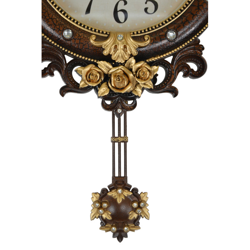 Three Star Im/Ex Inc. Vintage Style Wall Clock with Swinging Pendulum ...