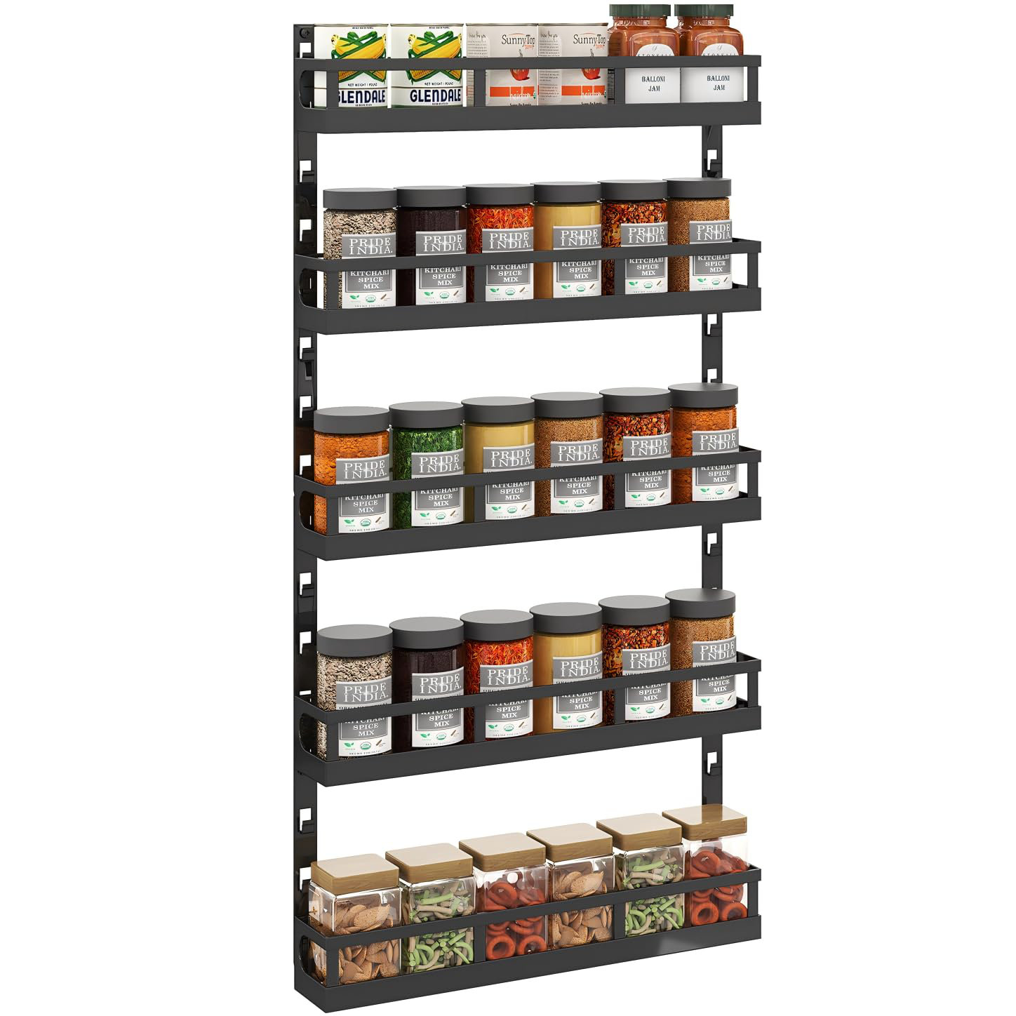 Mint Pantry® 5-Tier Small Wall-Mounted Spice Rack Organizer, Height ...