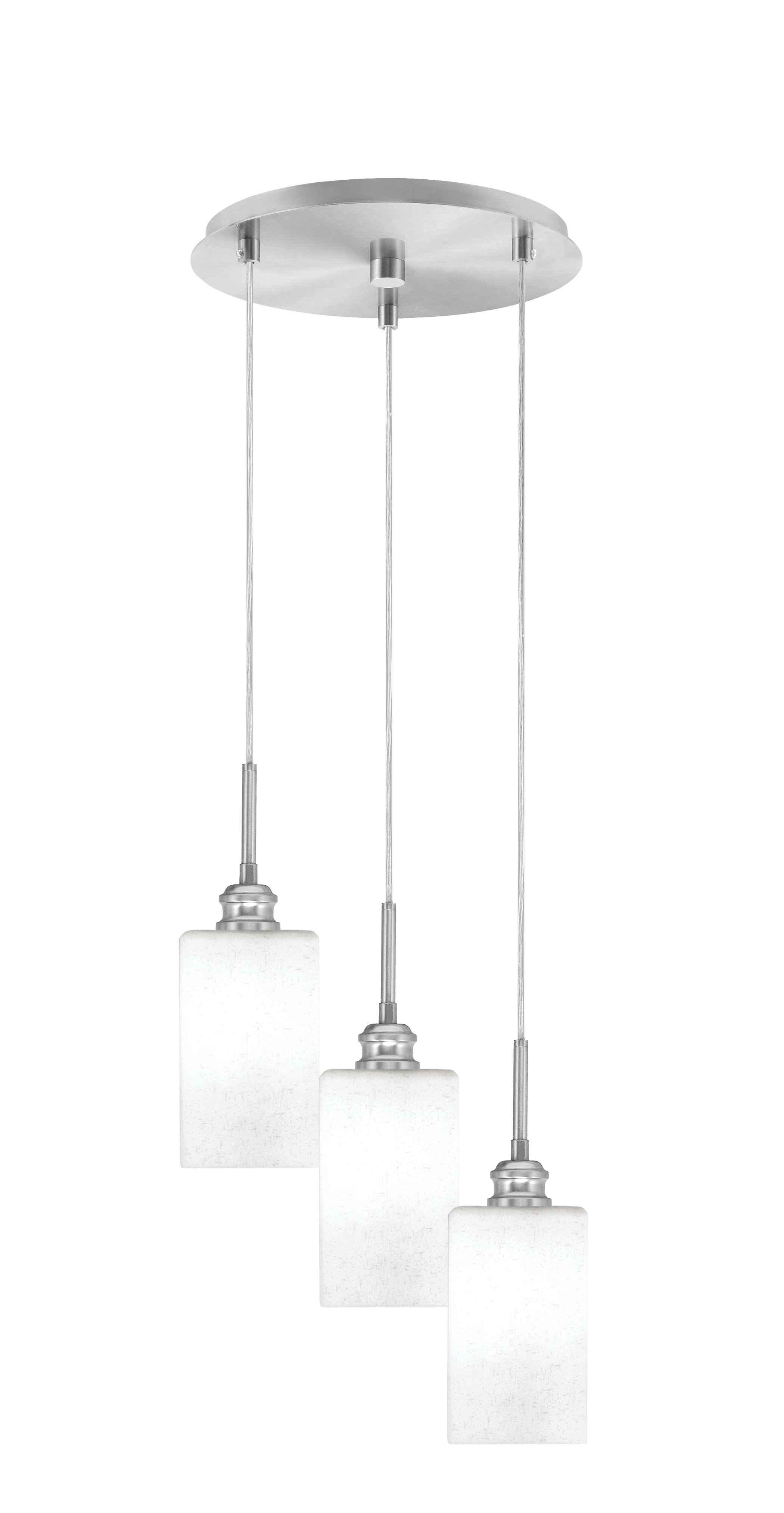 Toltec Lighting Edge 3 Light Cluster Pendalier Shown With 4" Square ...