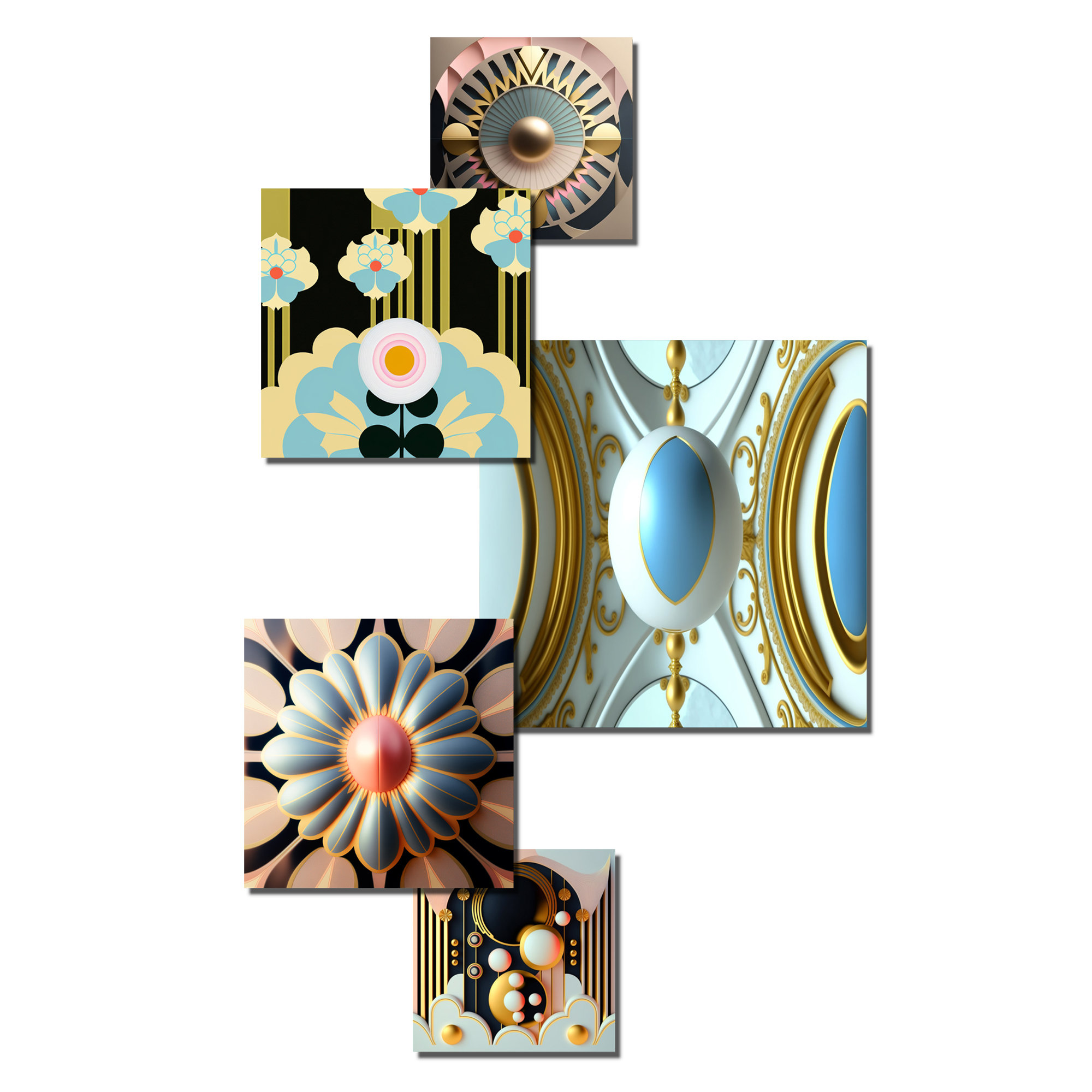 Rosdorf Park Golden Sphere Geometrics - Modern Metal Wall Décor ...