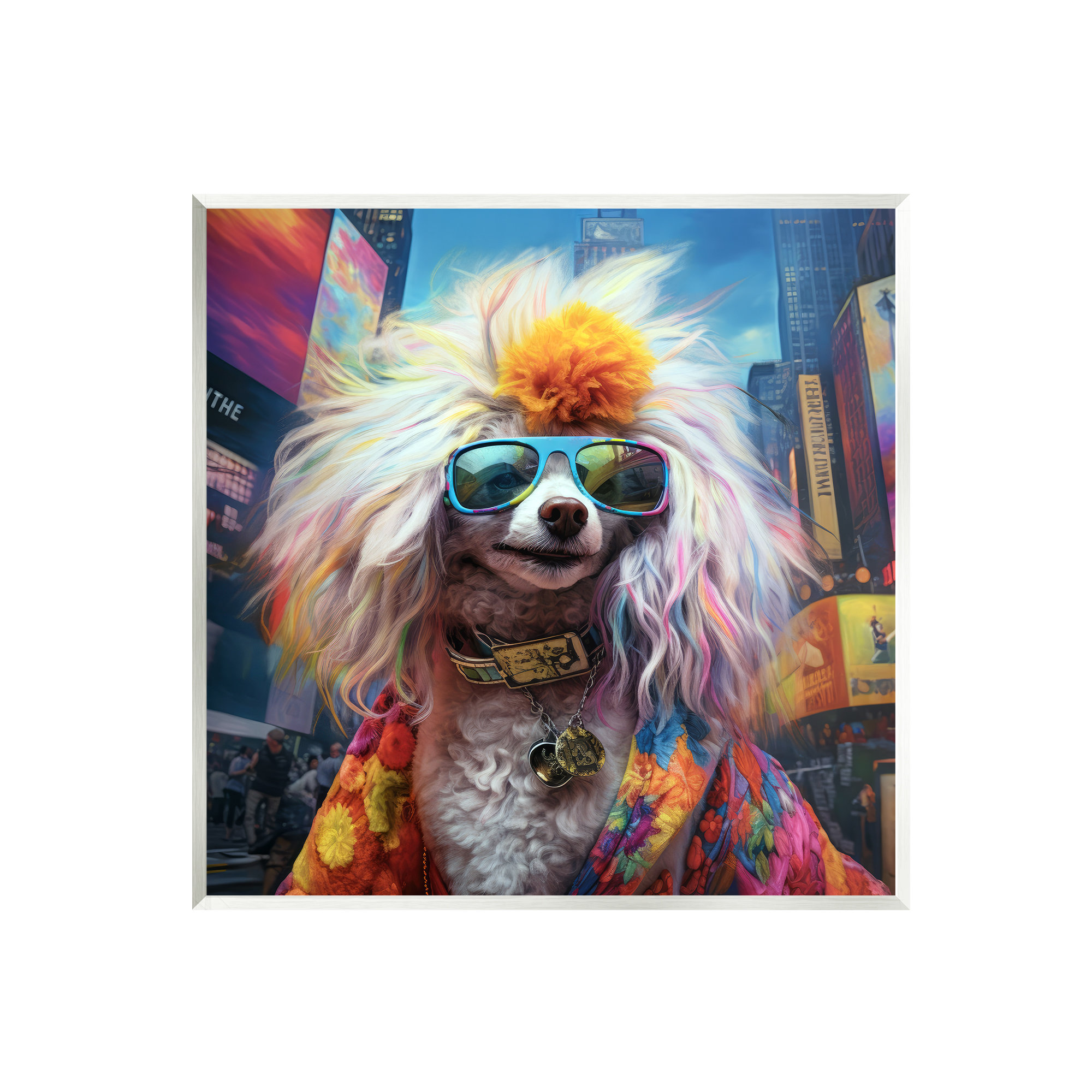 Stupell Industries Az-199-Framed Hippie Doodle Dog by Ray Powers | Wayfair