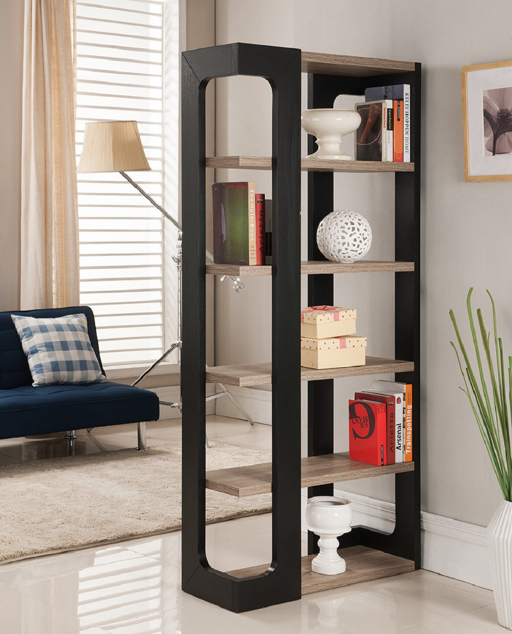 Hokku Designs Anveer 72.5" H x 41.75" W Metal Standard Bookcase | Wayfair