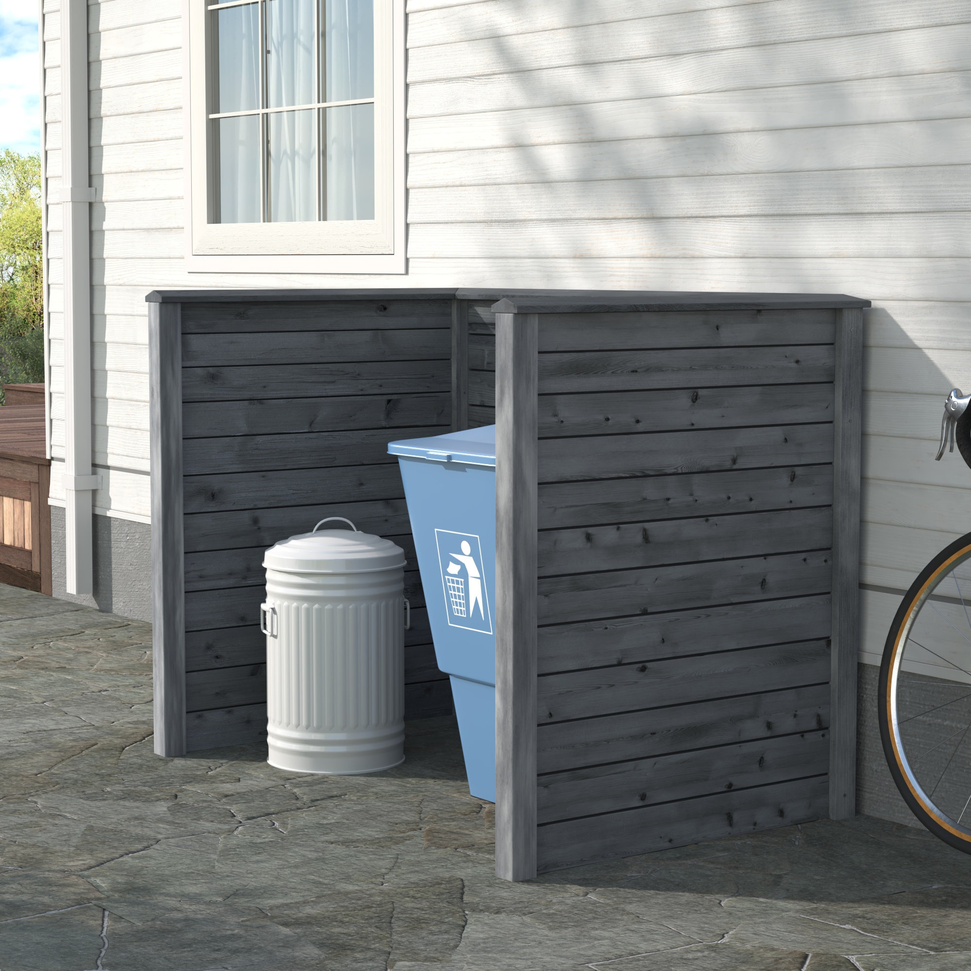 Sol 27 Outdoor Annabelle Wooden Double Bin Store | Wayfair.co.uk