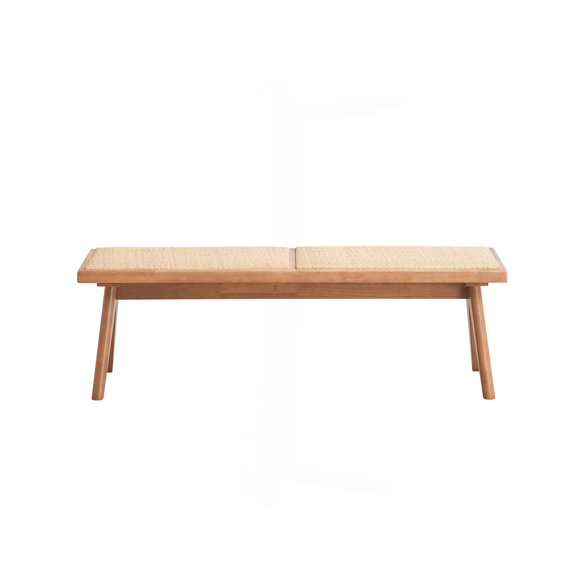 East Urban Home Velentina Rattan & Natural Finish Bench | Wayfair