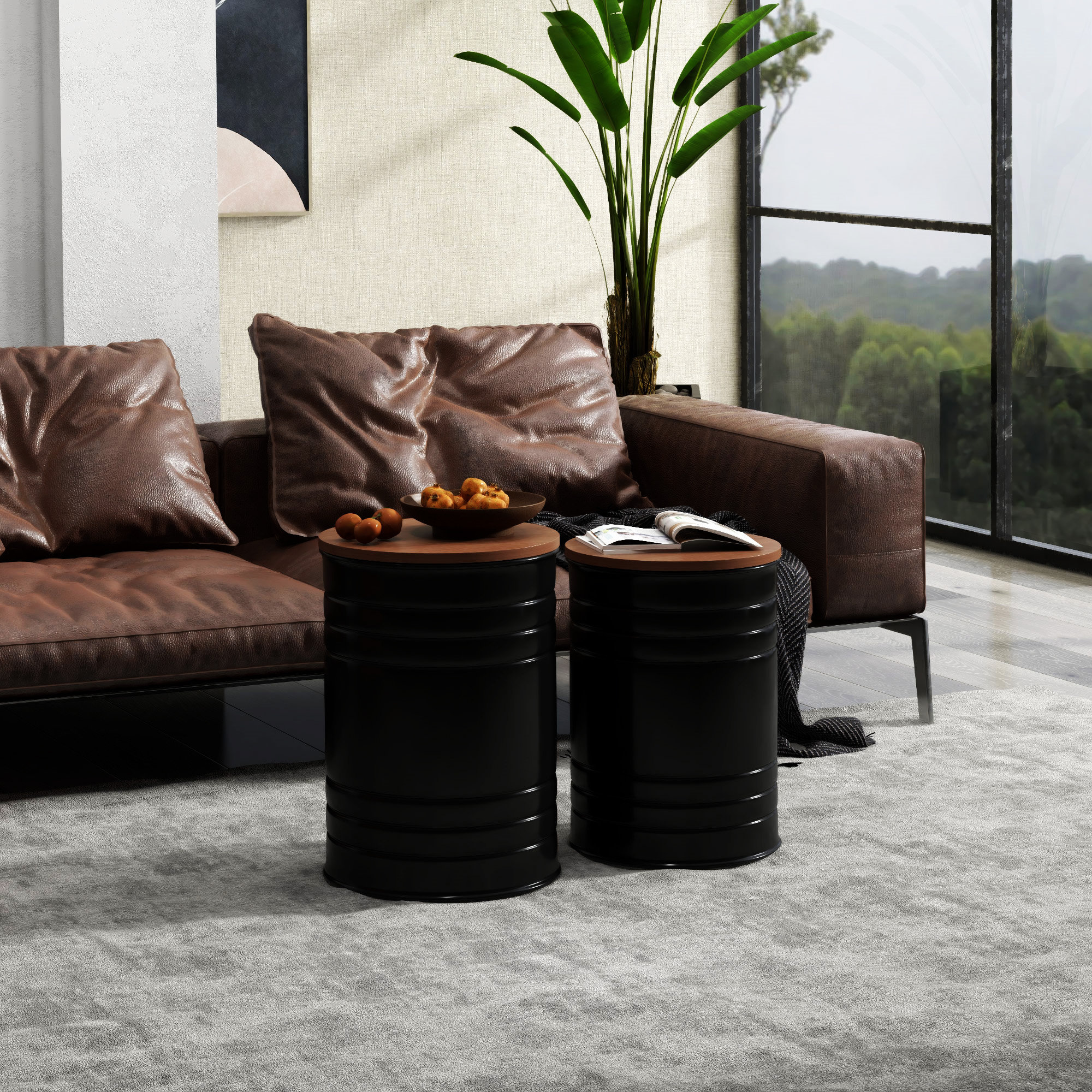 17 Stories Nesting Storage Ottomans With Lids,modern coffee table ...