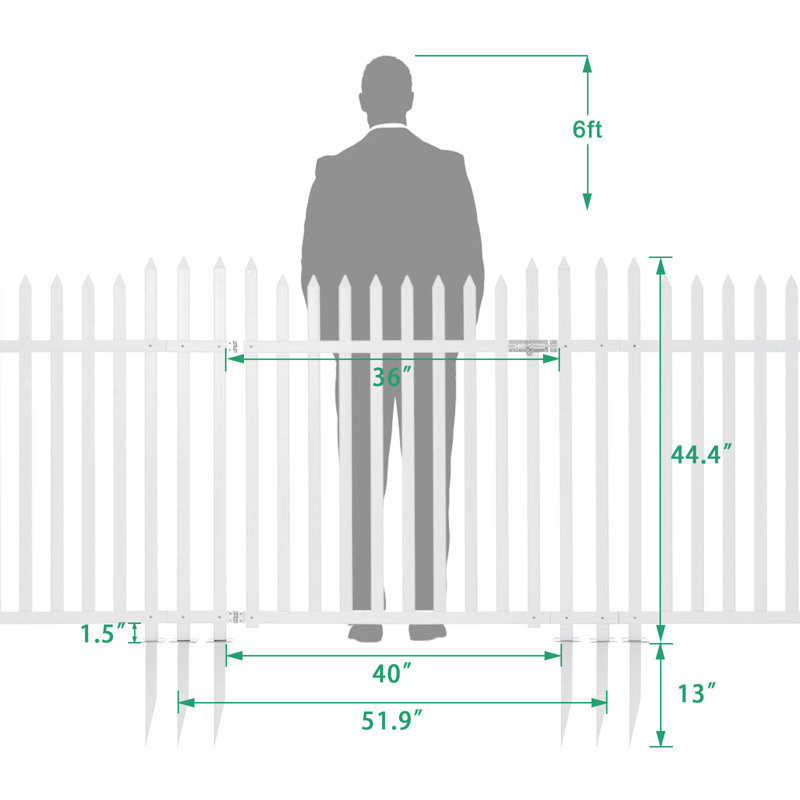 Garpans 44" H x 52" W Vinyl Gate & Reviews | Wayfair