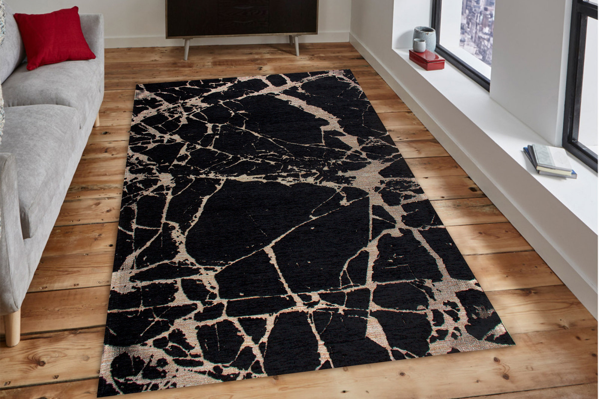 East Urban Home Dairine Abstract Machine Woven Rectangle 6'7" x 9'6 ...