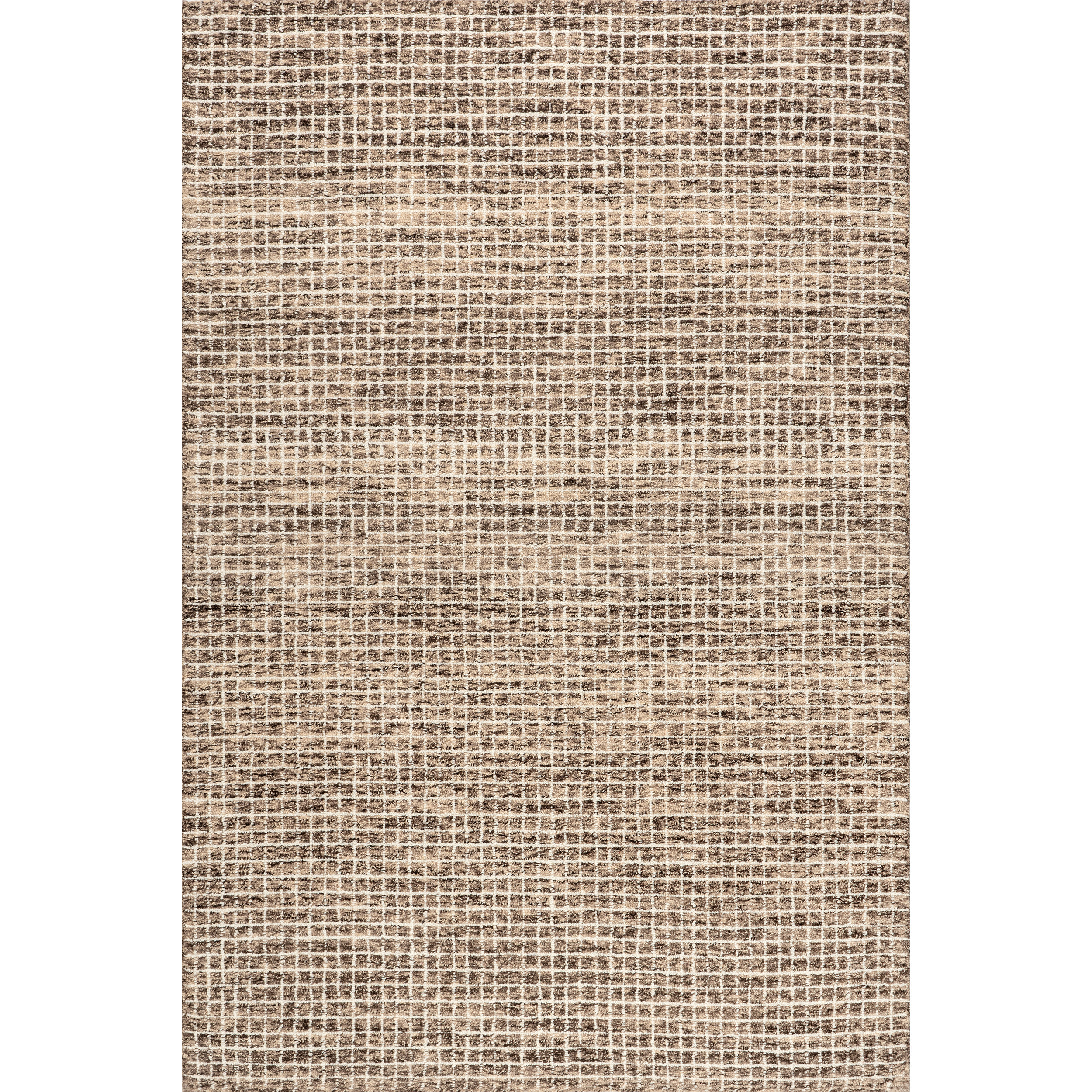 Loon Peak® Katasha Checked Wool Brown Area Rug & Reviews | Wayfair