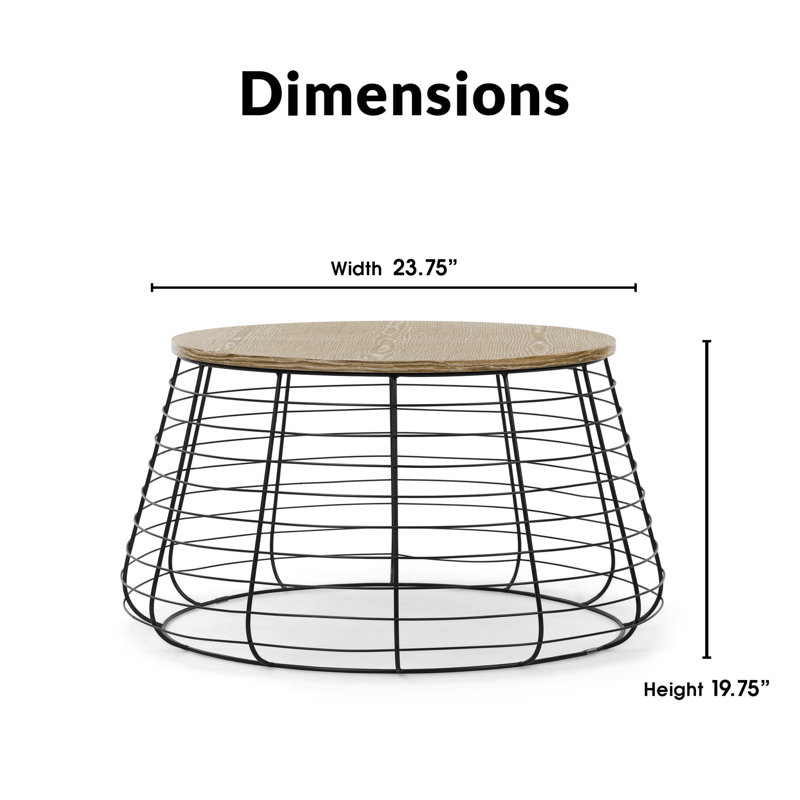 Click Decor ClickDecor Lydia Matte Black Wireframe Coffee Table ...