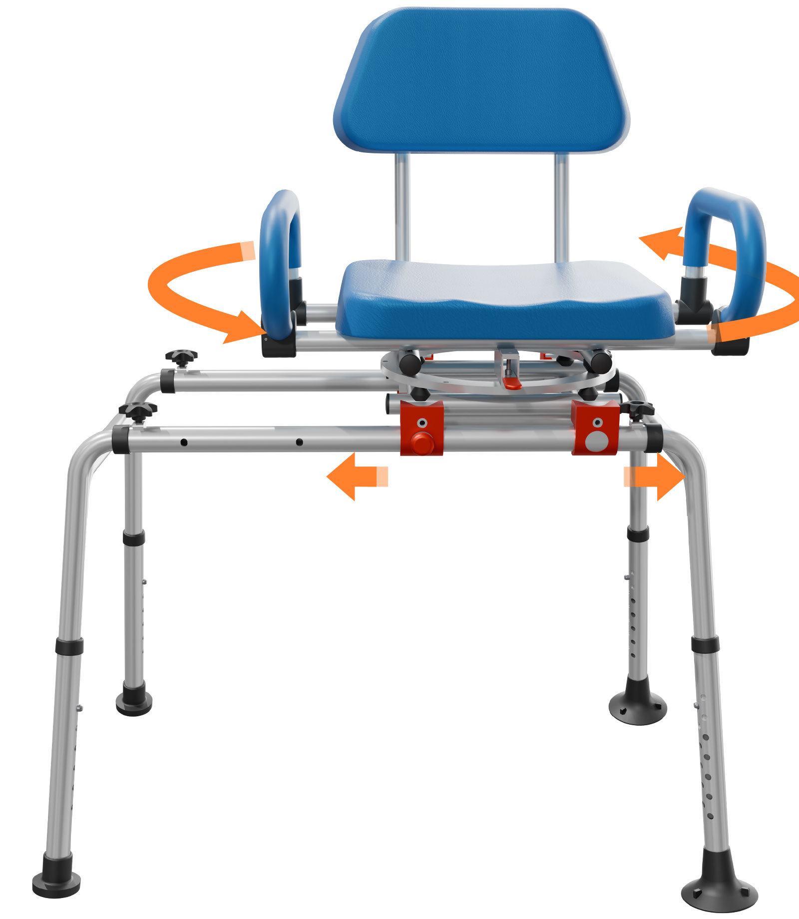 VOLLGUT Sliding Shower Chair, Swivel Tub Transfer Bench, Adjustable ...