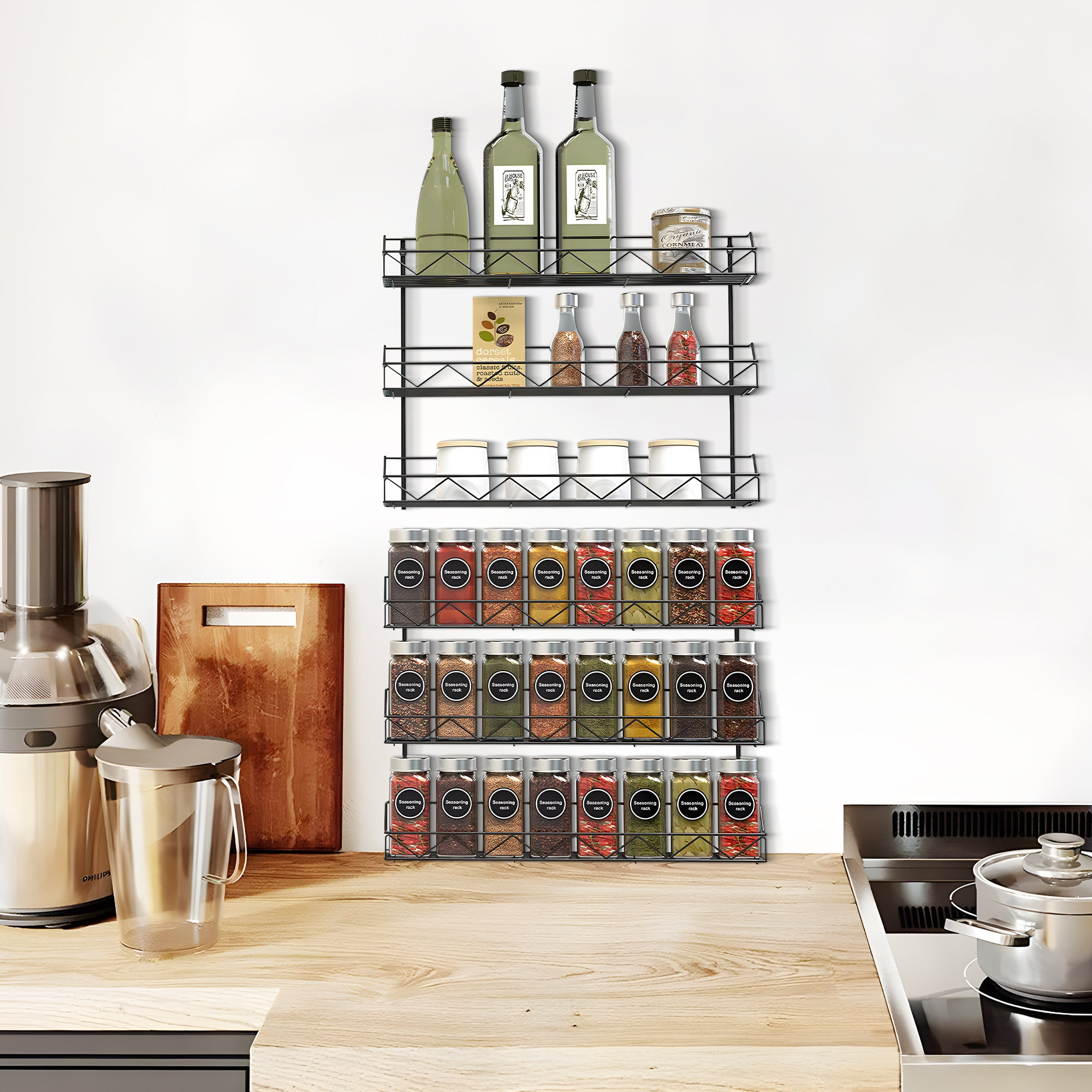 Prep & Savour 3 Tier Spice Jar Rack | Wayfair
