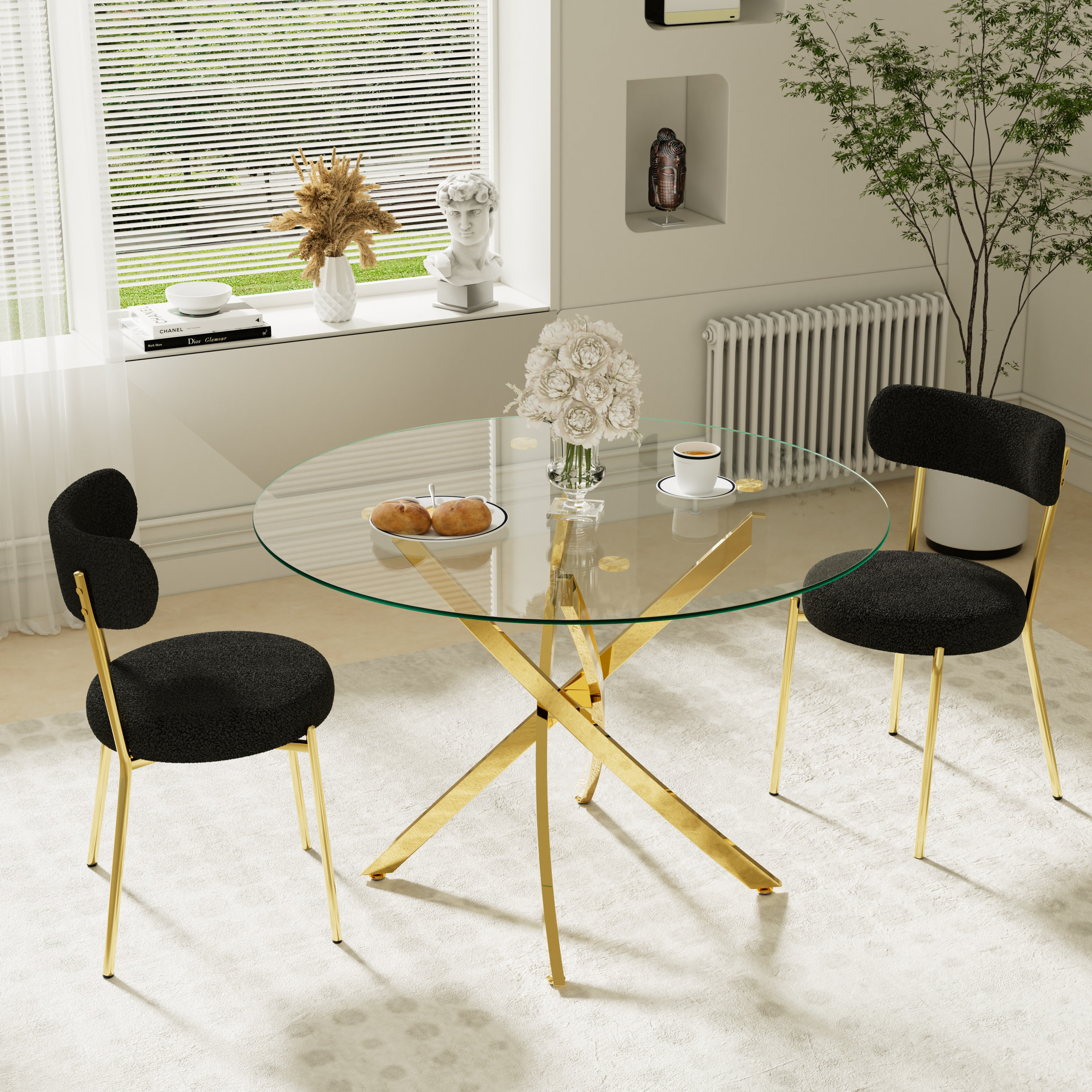 Mercer41 3-Piece Round Glass Dining Table Sets | Wayfair