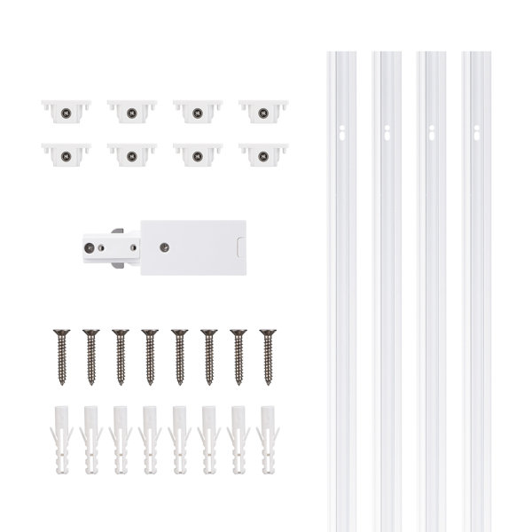 LEDVANS H Track Rail Kit, 4" H Type Track Light Rails+End Caps+Live End ...