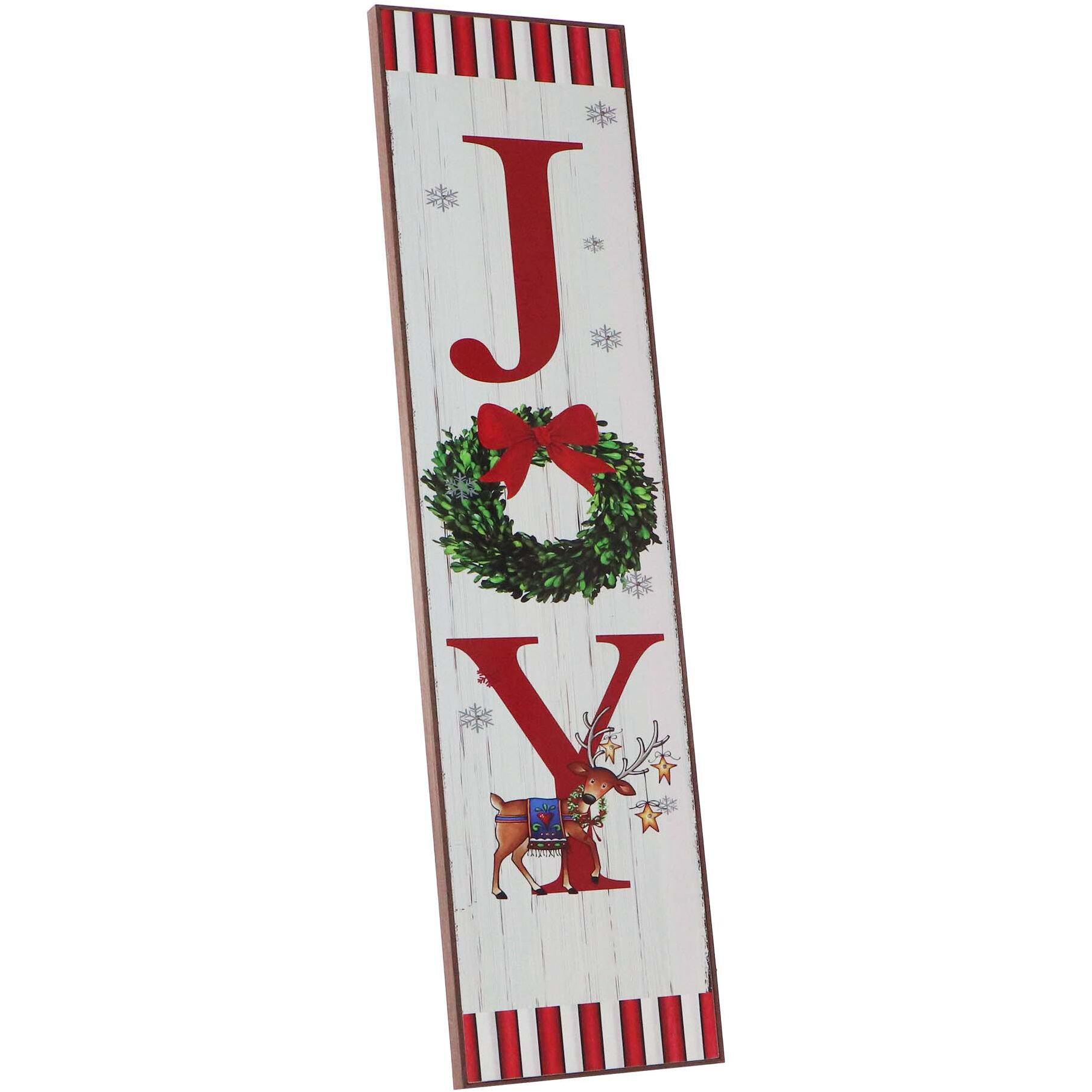 Fraser Hill Farm Joy Wreath and Reindeer Porch Leaner Sign - Wayfair Canada