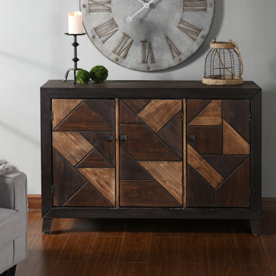 Union Rustic Westra Mid-Century Modern Mango Wood 3 Drawer Sideboard ...