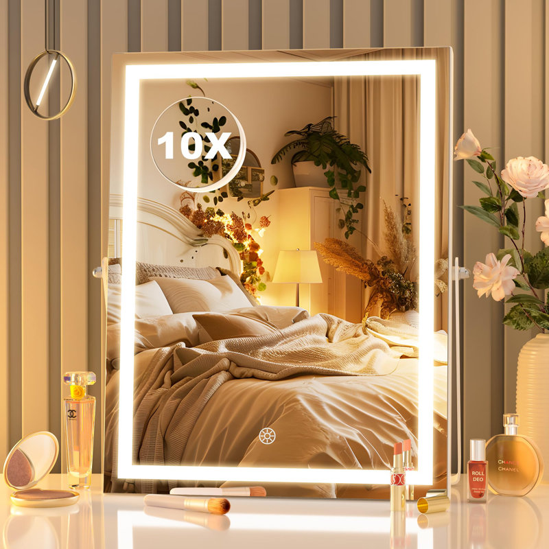 Wrought Studio™ Laeken Aluminum Small Rectangle Vanity Mirror with ...
