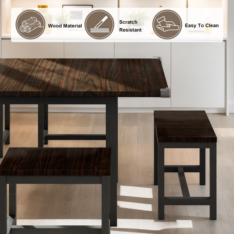 17 Stories Dining Table Set, 7-piece Extendable Table From 63" Large ...