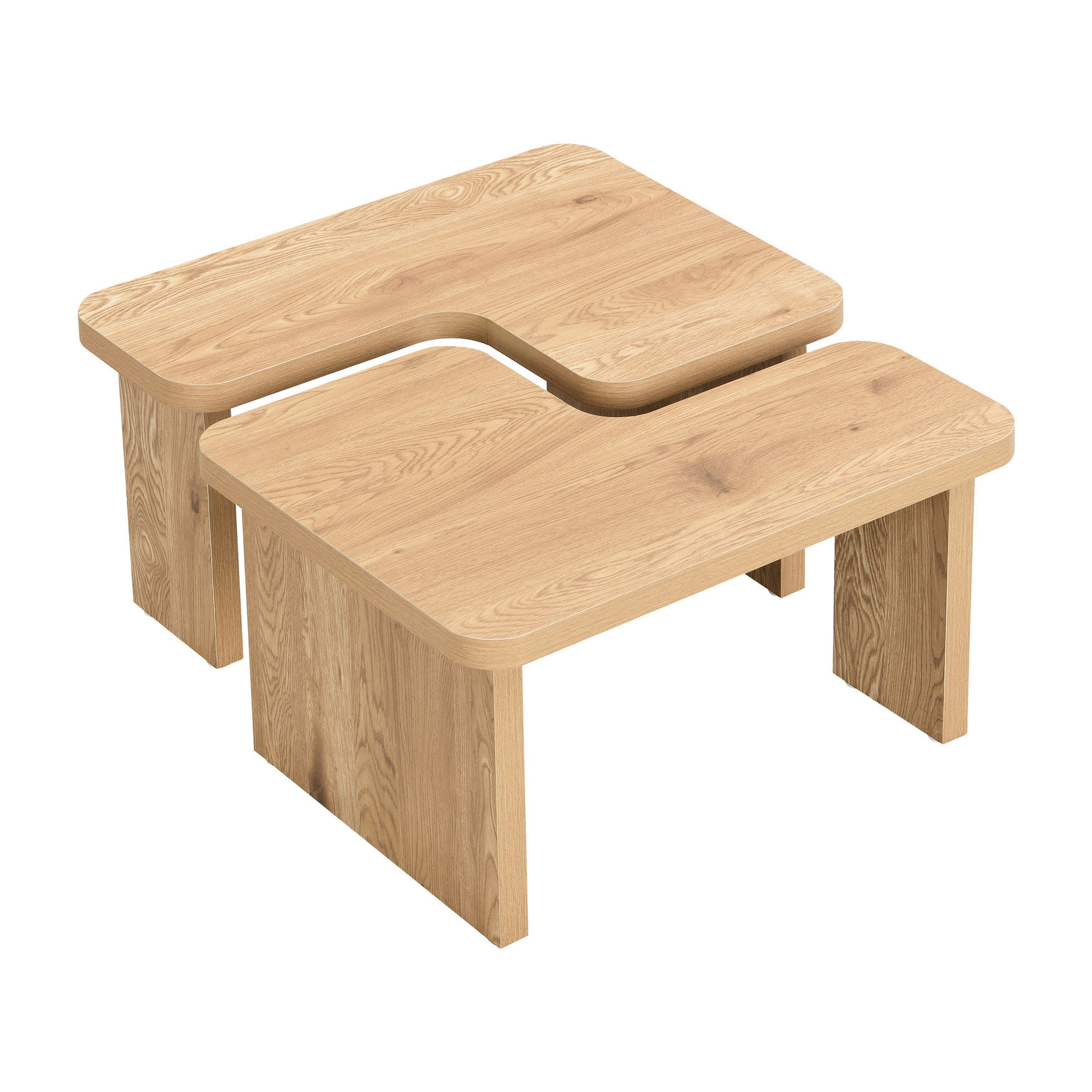 George Oliver Detachable Coffee Table In Oak - L Shape, Construction ...