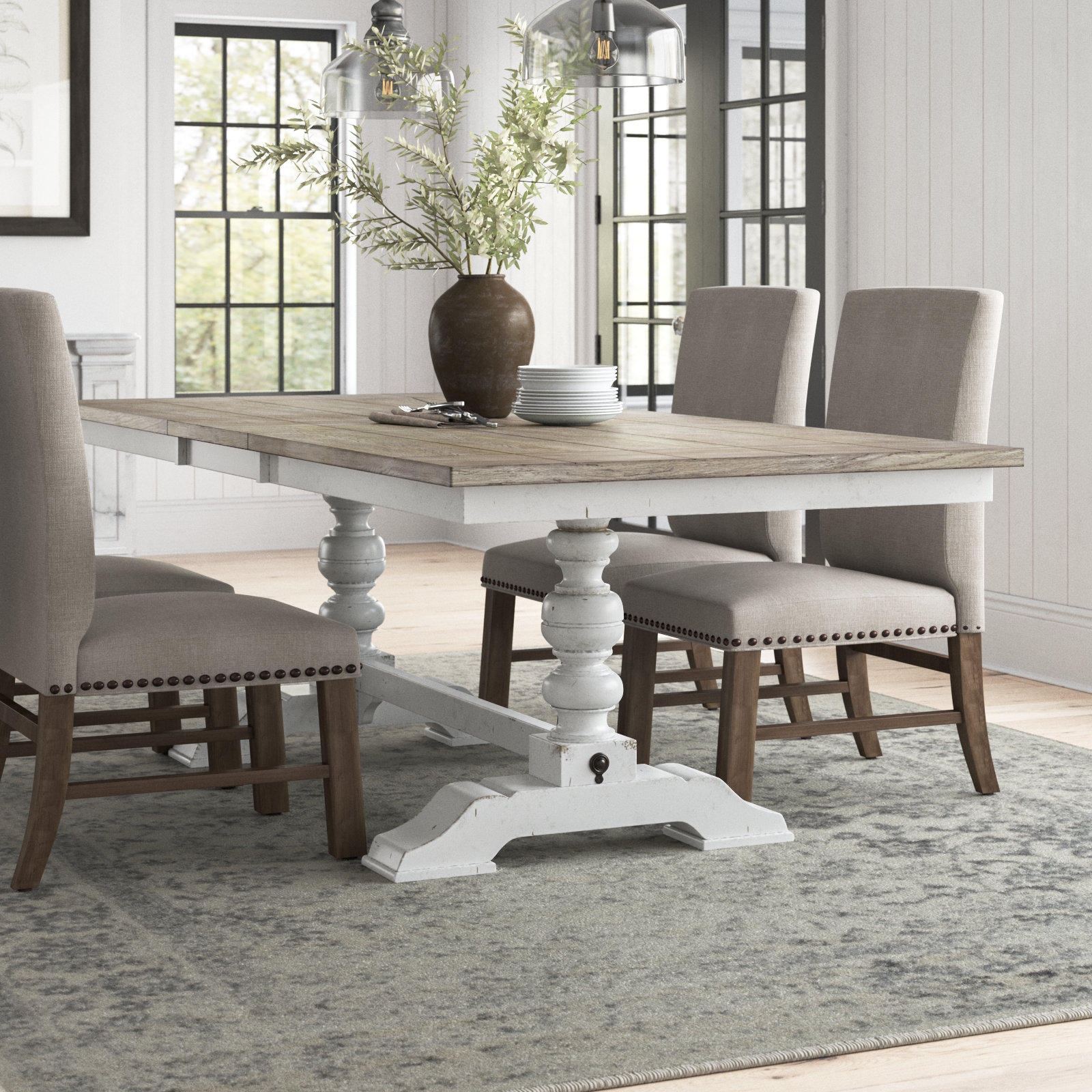 Laurel Foundry Modern Farmhouse® Bale Extendable Trestle Dining Table ...