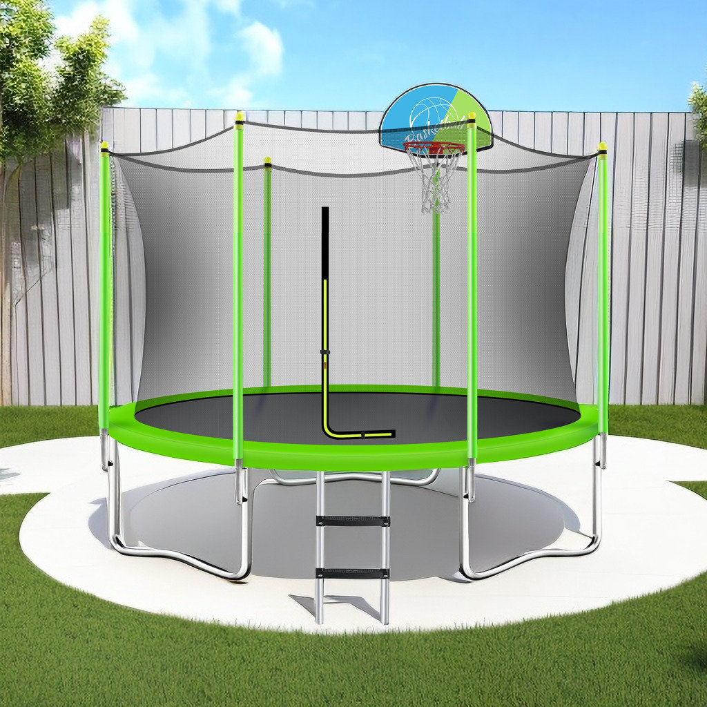 Merax 10' Round Trampoline with Safety Enclosure & Reviews | Wayfair