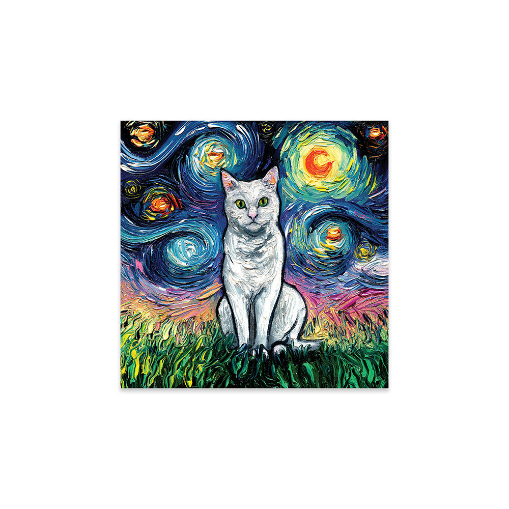 Red Barrel Studio® White Cat Night On Plastic / Acrylic by Aja Trier ...