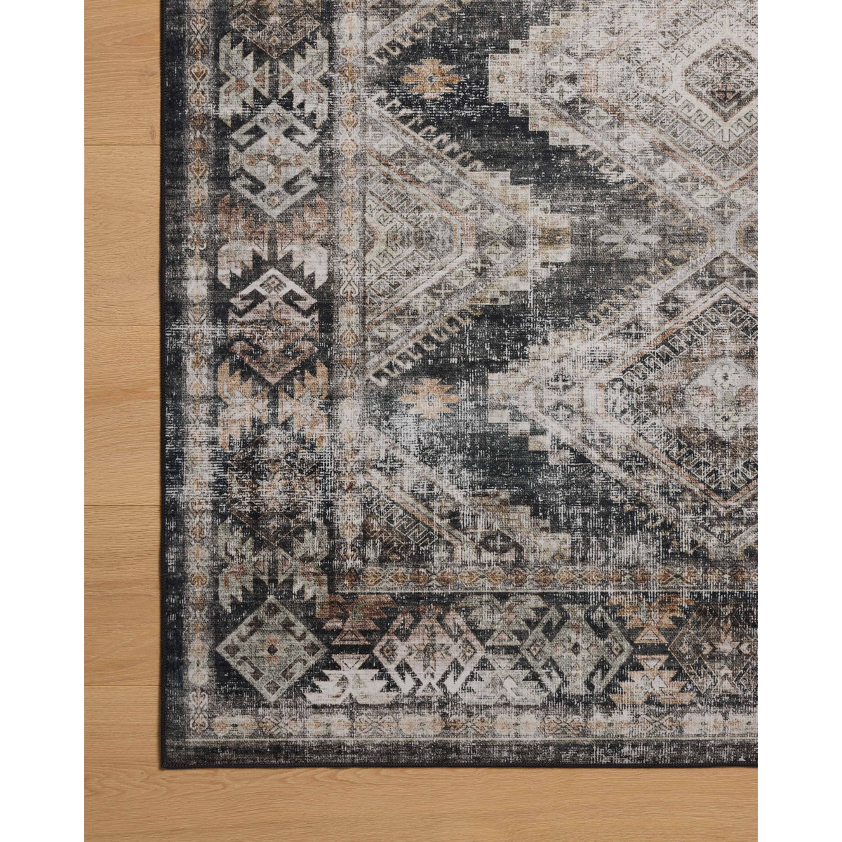 Amber Lewis x Loloi Machine Washable Josie Ink / Earth Area Rug ...