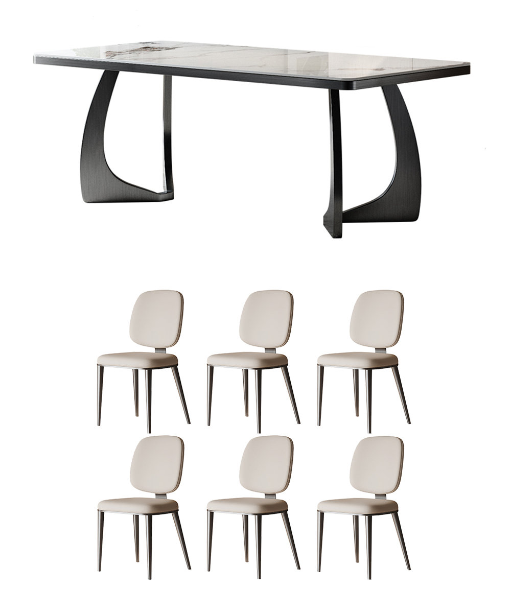 BILBRA Modern simple rectangular rock slab table set - Wayfair Canada