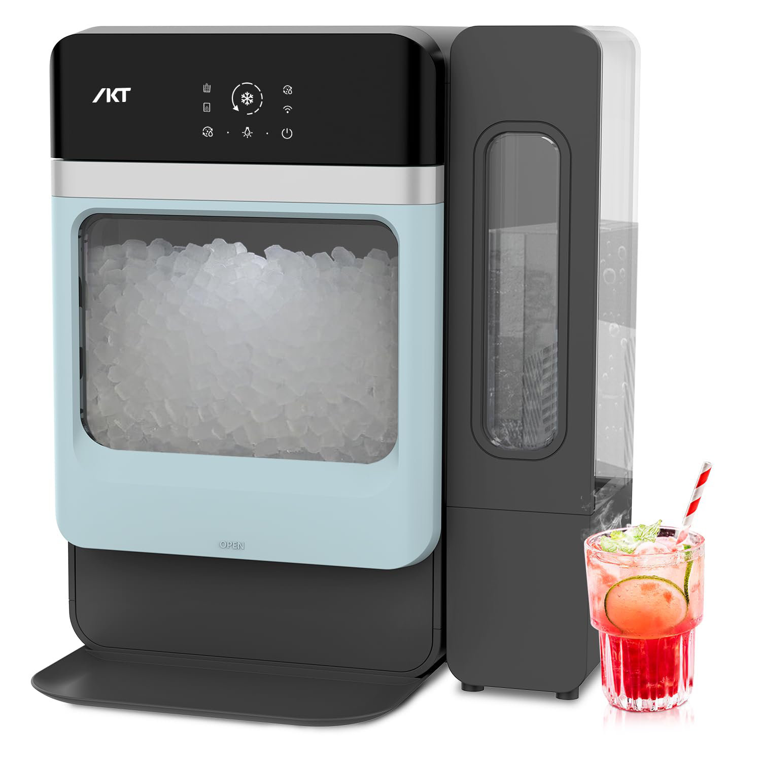 Ikt Countertop Nugget Ice Maker With Side Water Tank Self-cleaning Led ...