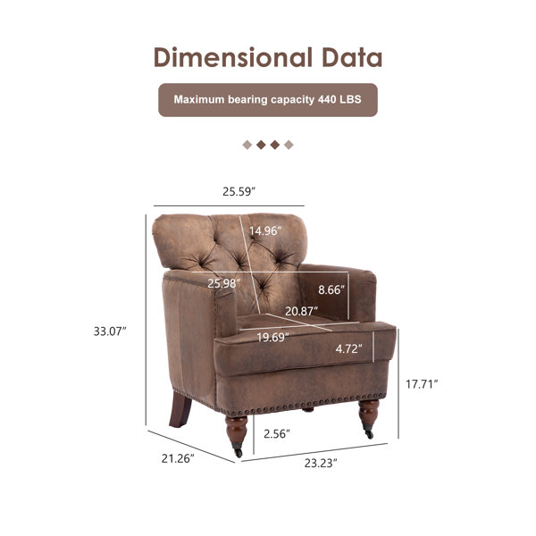 Charlton Home® Faux Leather Club Chair(Brown) | Wayfair