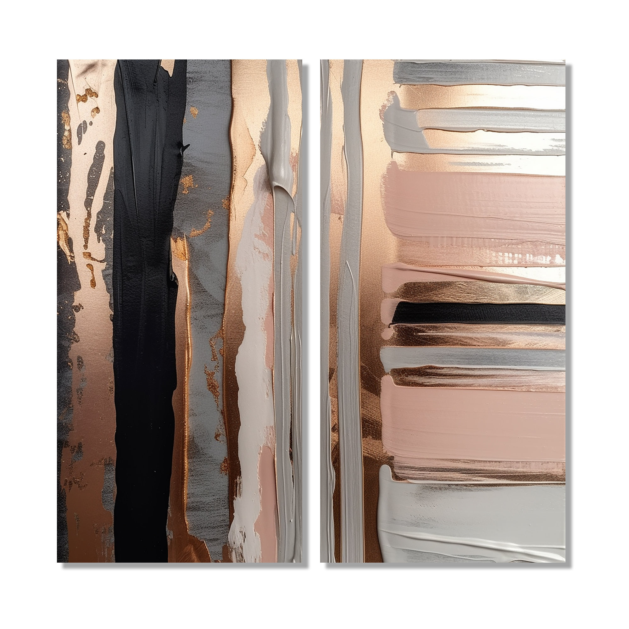 Design Art Rosegold And Pink Forms In Contemporary I - Brown Modern ...
