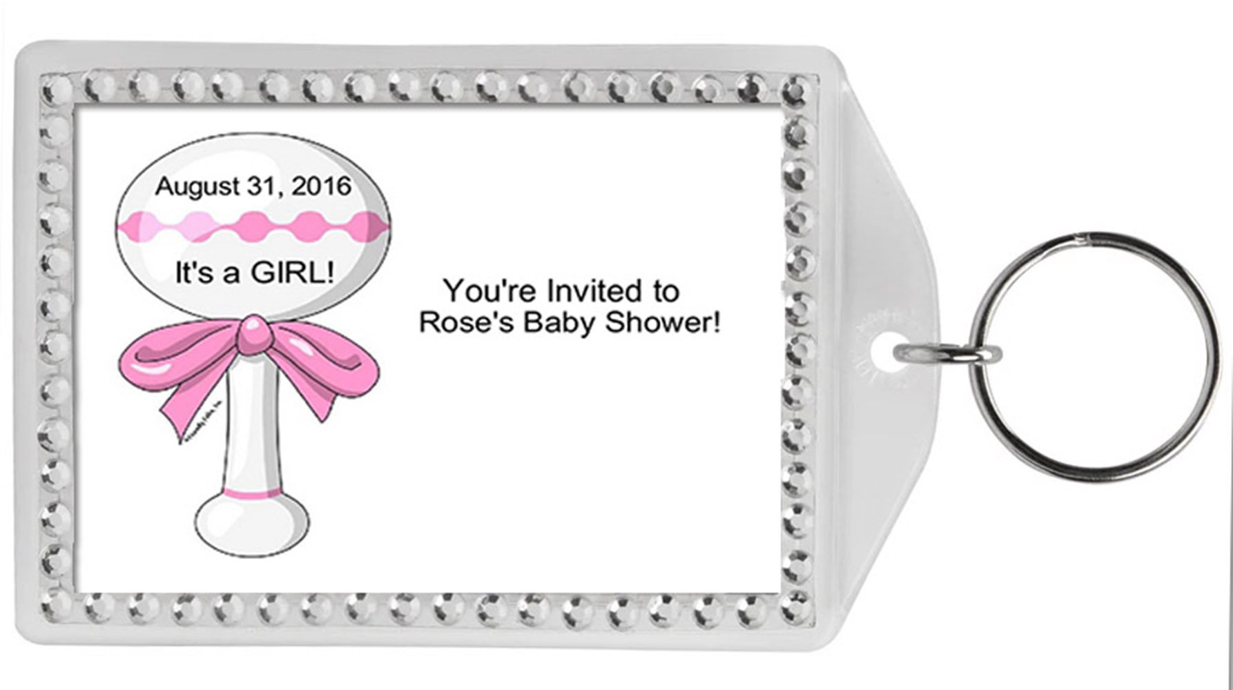 Printed Perfection Personalized Friendly Folks Baby Rattle - Pink ...