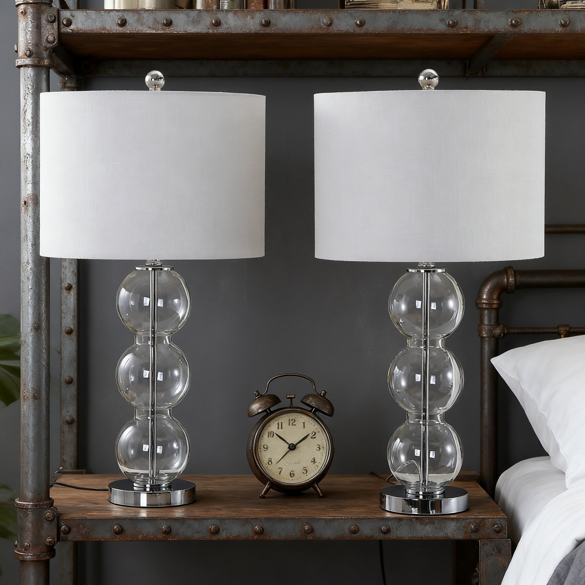 Dakota Fields Set Of 2 Triple-Sphere Led Table Lamps For Bedroom ...