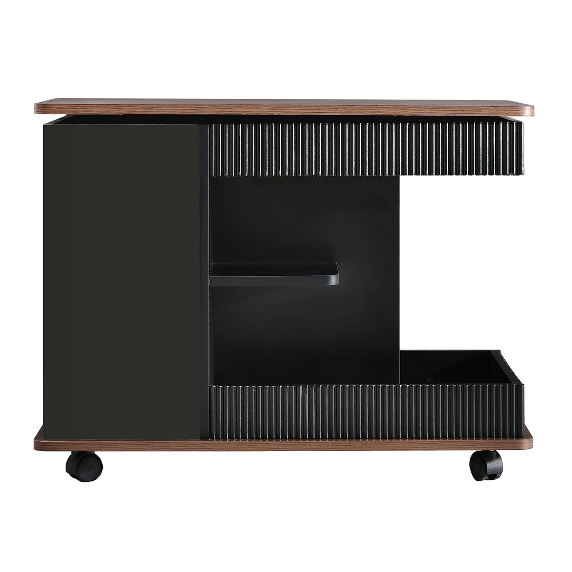 Orren Ellis 29.5"L Modern End Table With Lockable Swivel Wheels ...