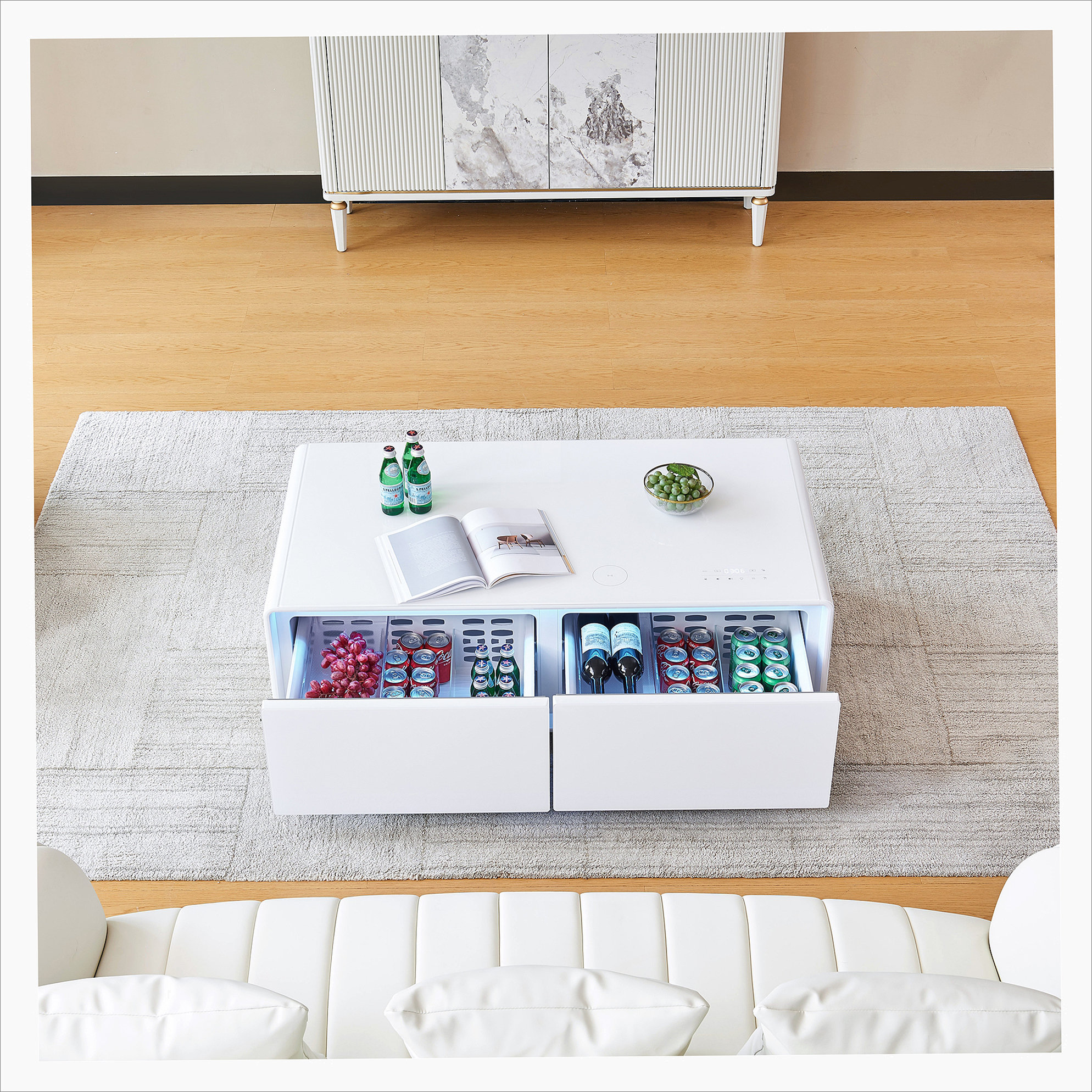 Hokku Designs Smart Table Fridge, Multifunctional Coffee Table ...
