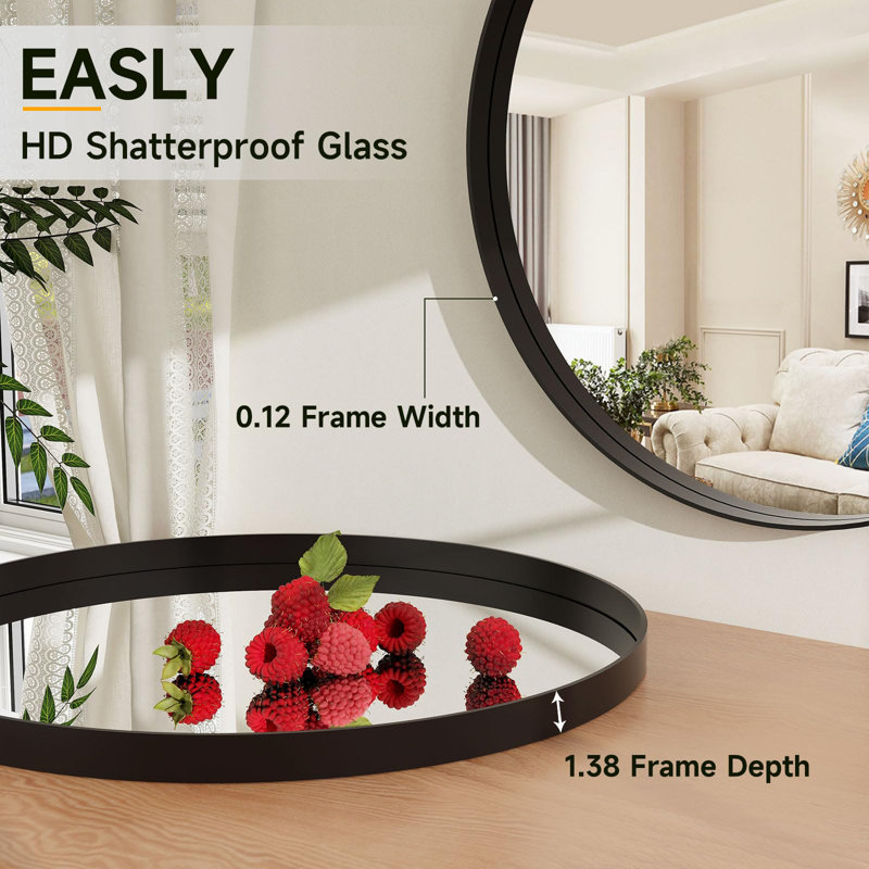 Latitude Run® 30 Inch Round Bathroom Mirror | Wayfair
