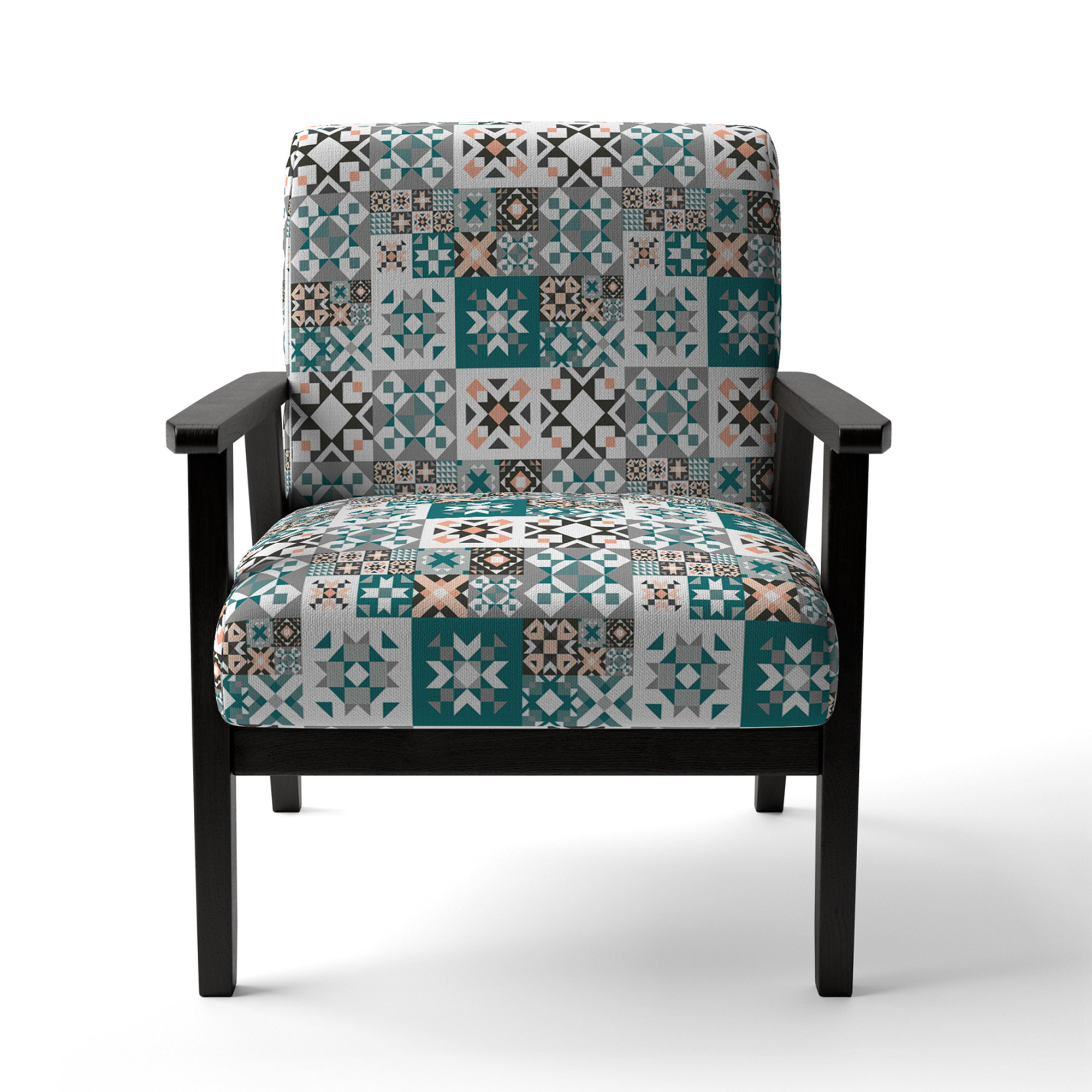 Bungalow Rose Multicolor Square Patchwork - Upholstered Patterned ...