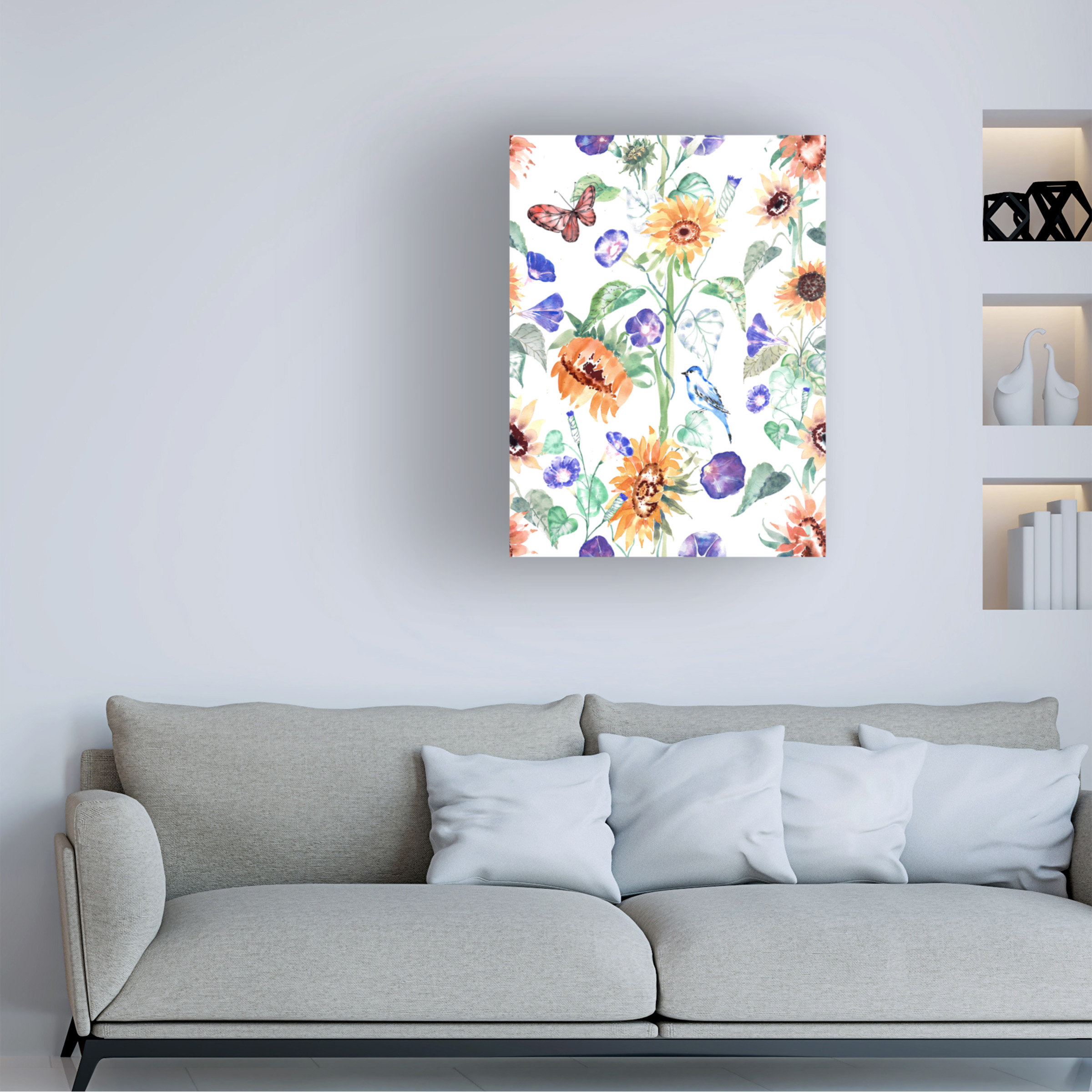 Ebern Designs Wrapped Canvas Wall Art - Bley Hack 'Floral Cell' Wall ...