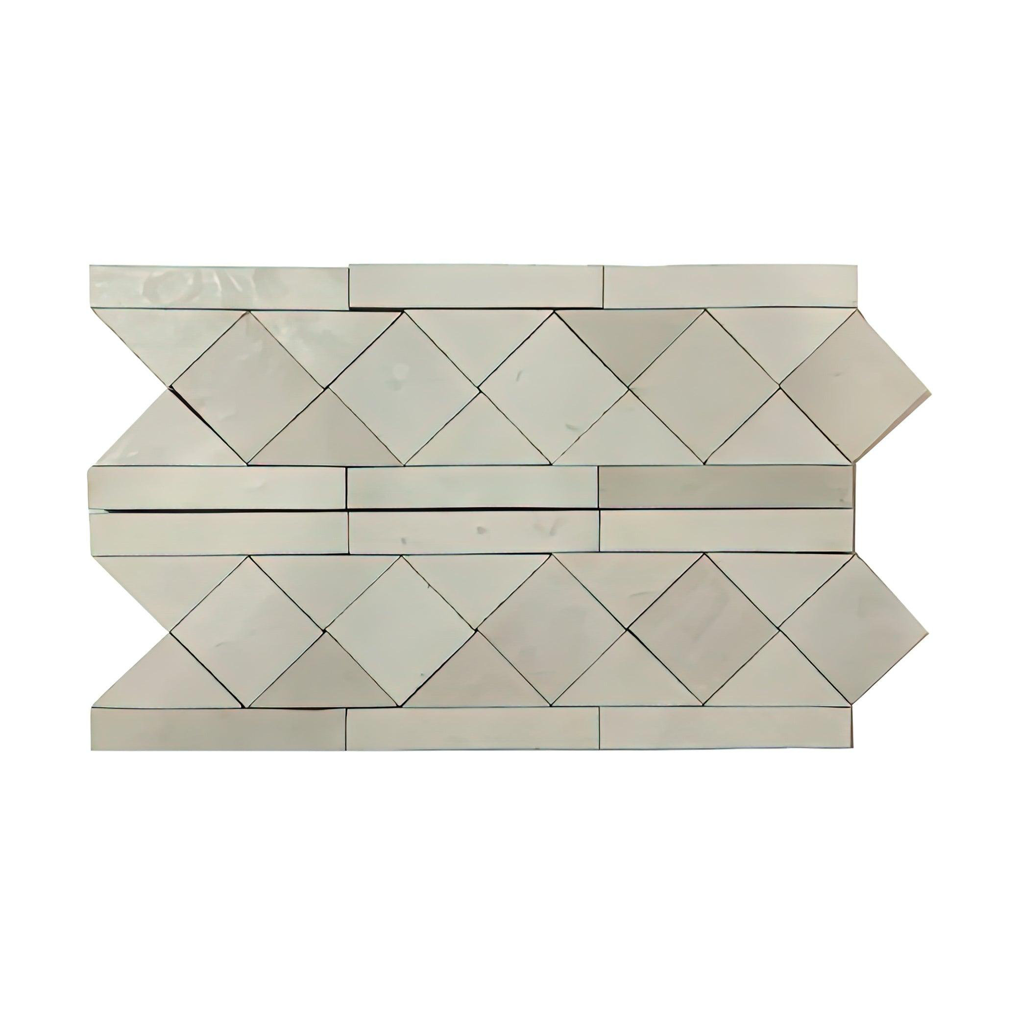 Moroccan Mosaic Dama 3.75" x 12" Clay Linear Mosaic Wall & Floor Tile ...