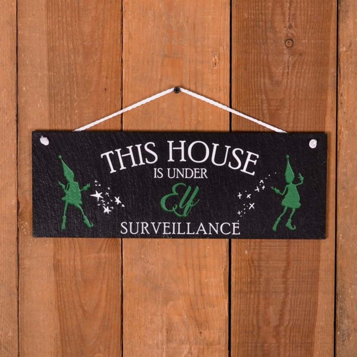 The Seasonal Aisle This House Is Under Elf Surveillance Deluxe Slate ...