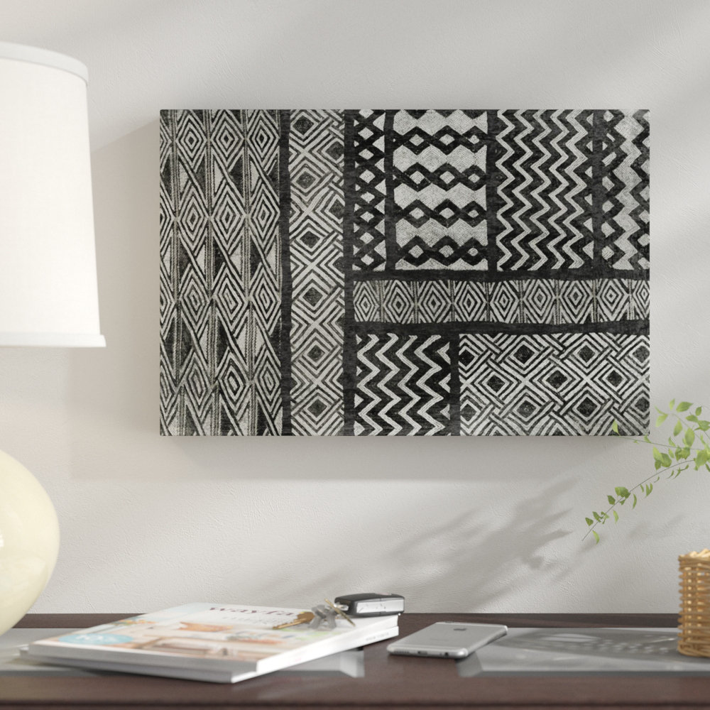 East Urban Home 'Kuba Abstract BW' Graphic Art Print on Canvas ...