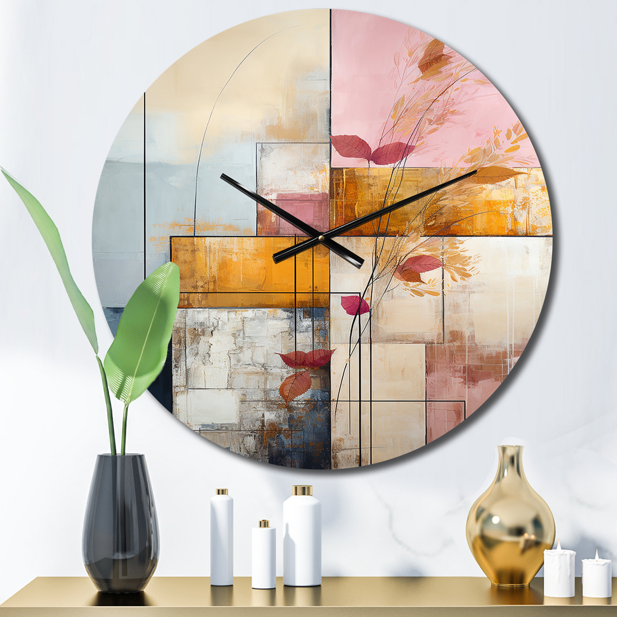 East Urban Home Allure Boho Chic Watercolor in Vintage Pink Gold I ...
