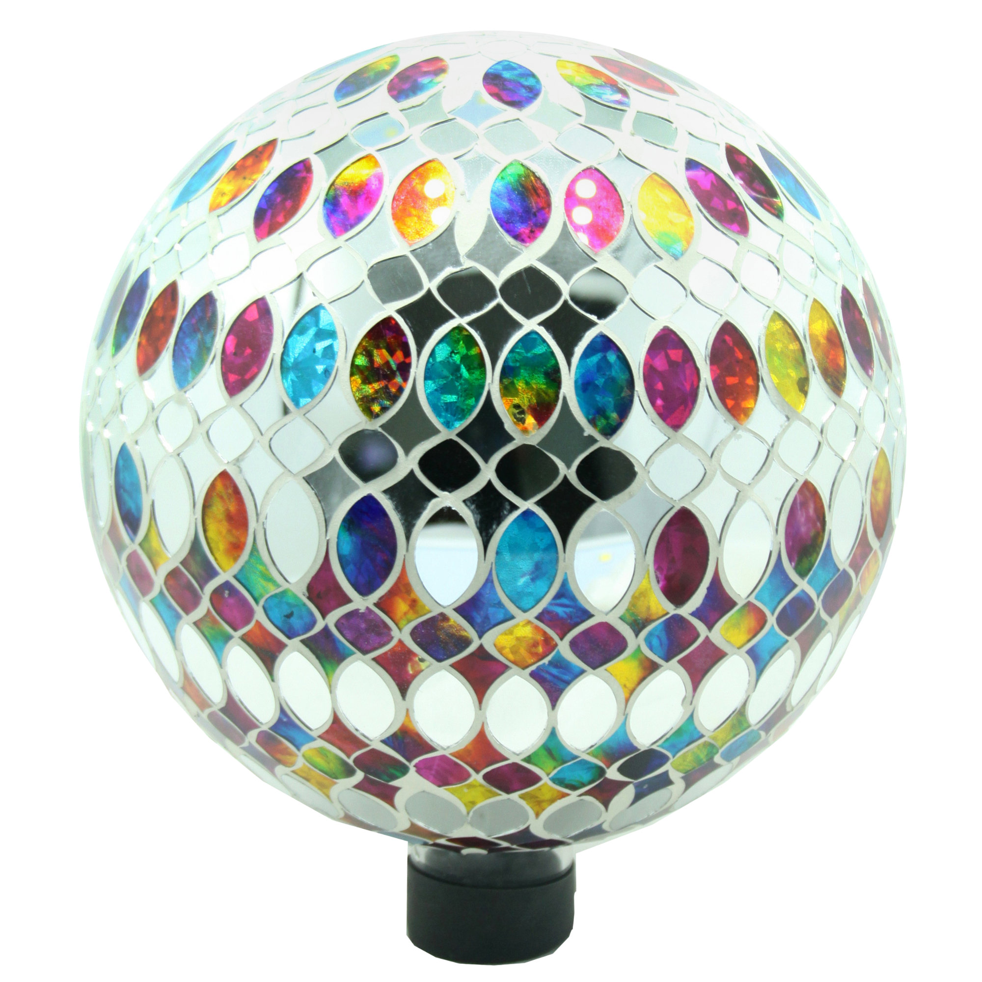 Arlmont & Co. Mosaic Glass Gazing Globe with Hanging Chain, Bling Multi ...