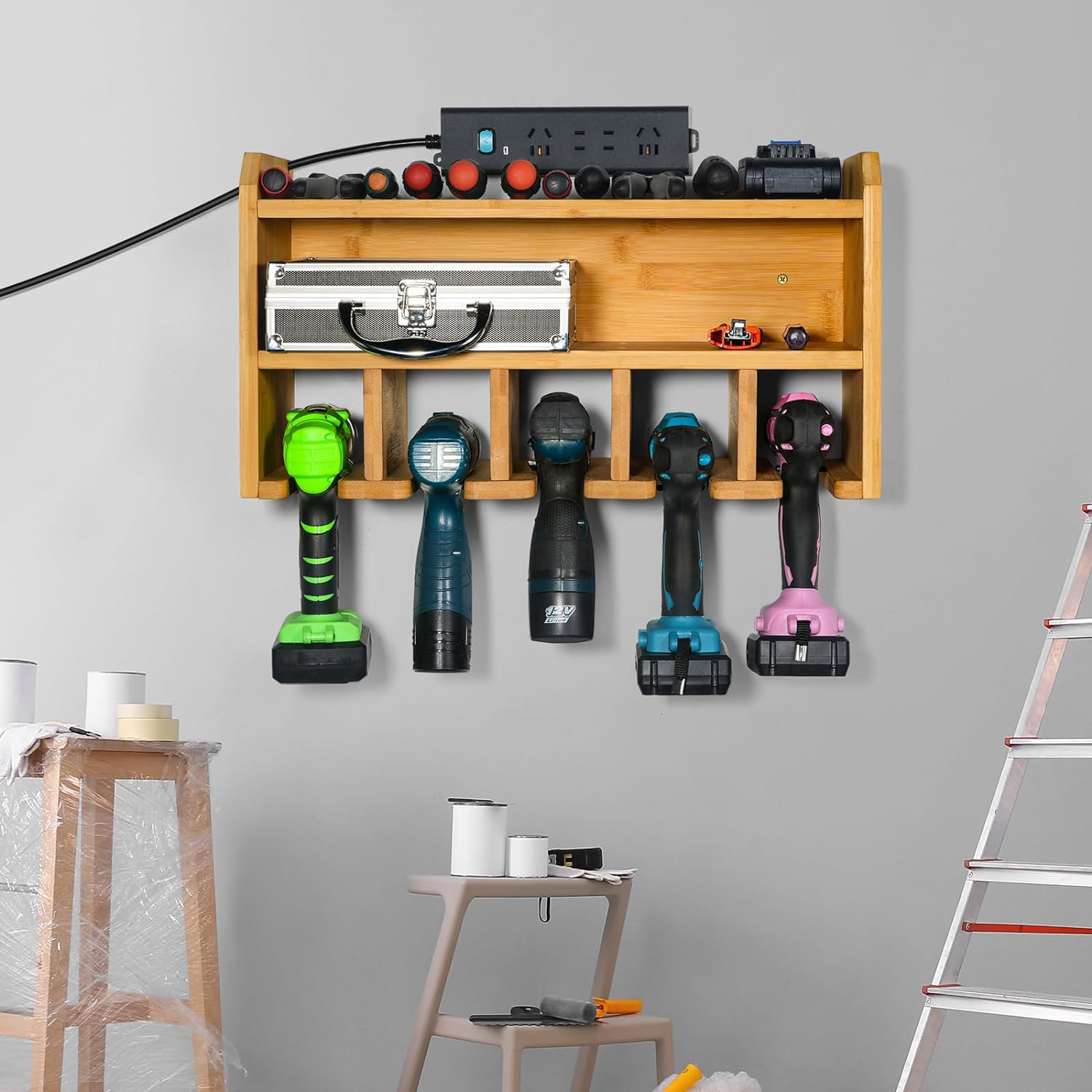 Hokku Designs Drill Charging Station Drill Storage Wall Mounted Power ...